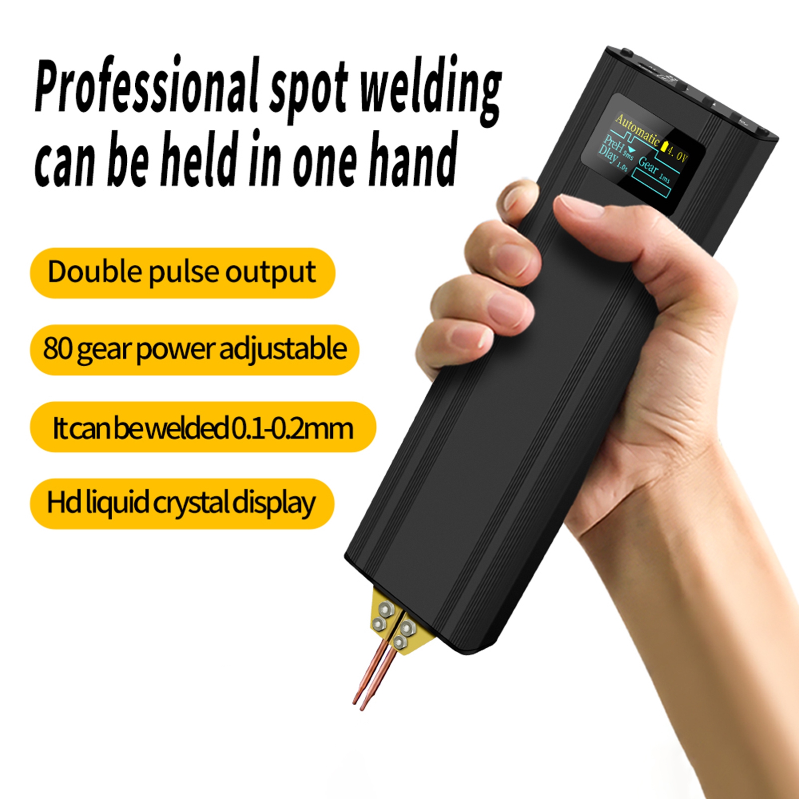 Joernso 1 Set Spot Welding Device 80 Gears Adjustable Digital Display Double Pulse Output ...