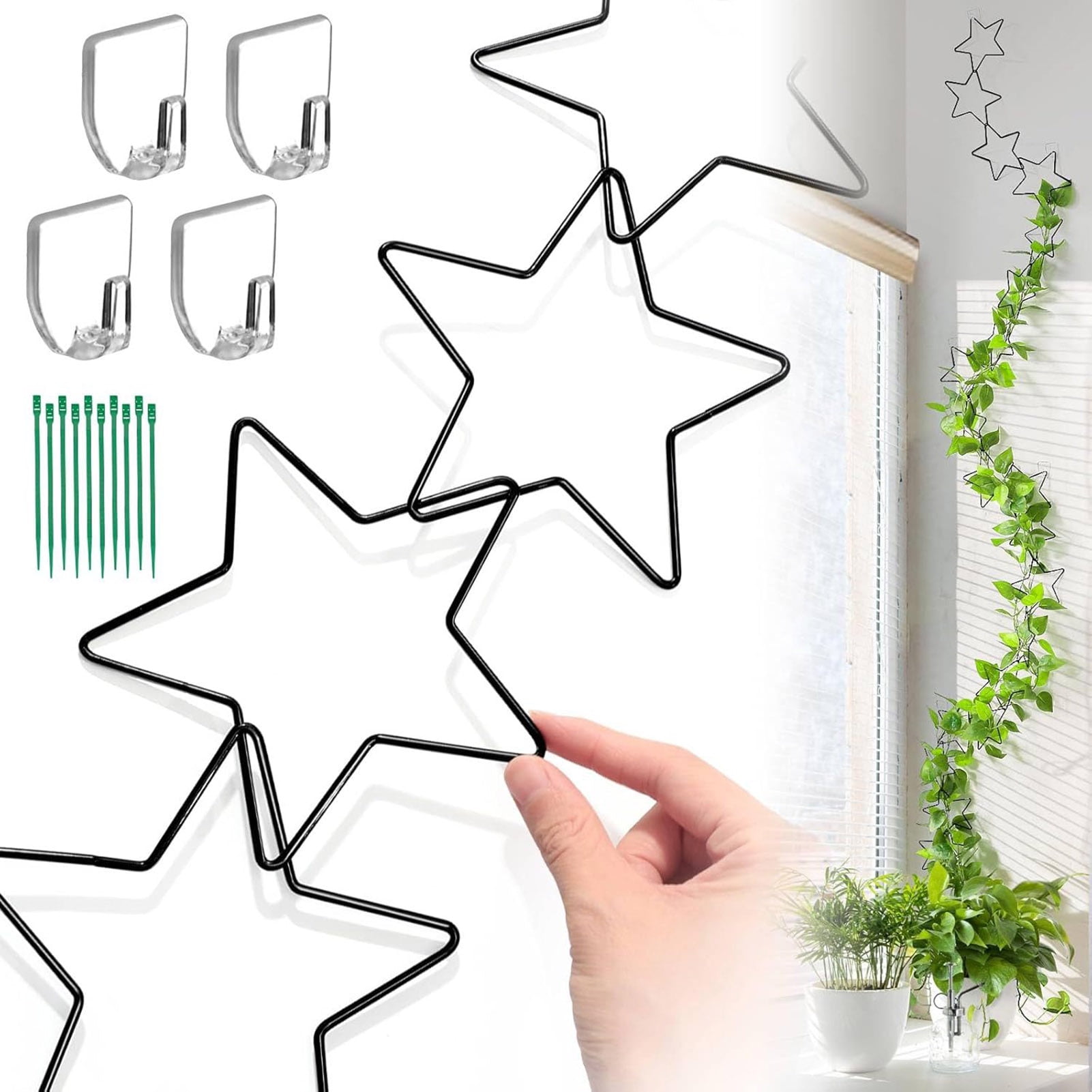 Joernso 1 Set Wall Mounted Plant Trellis Metal Star Chain Trellis Vine ...