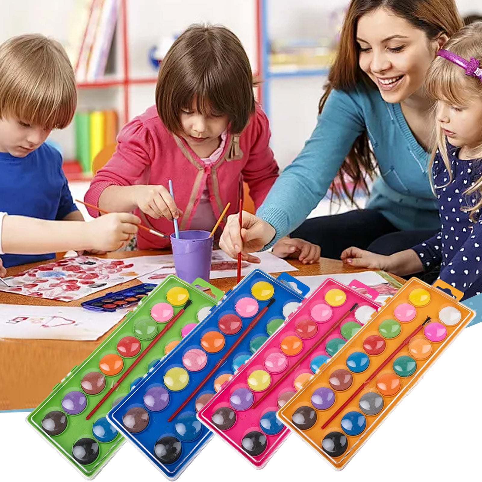 Joernso 1 Set Watercolor Paints 16 Colors Solid Watercolor Pigments ...