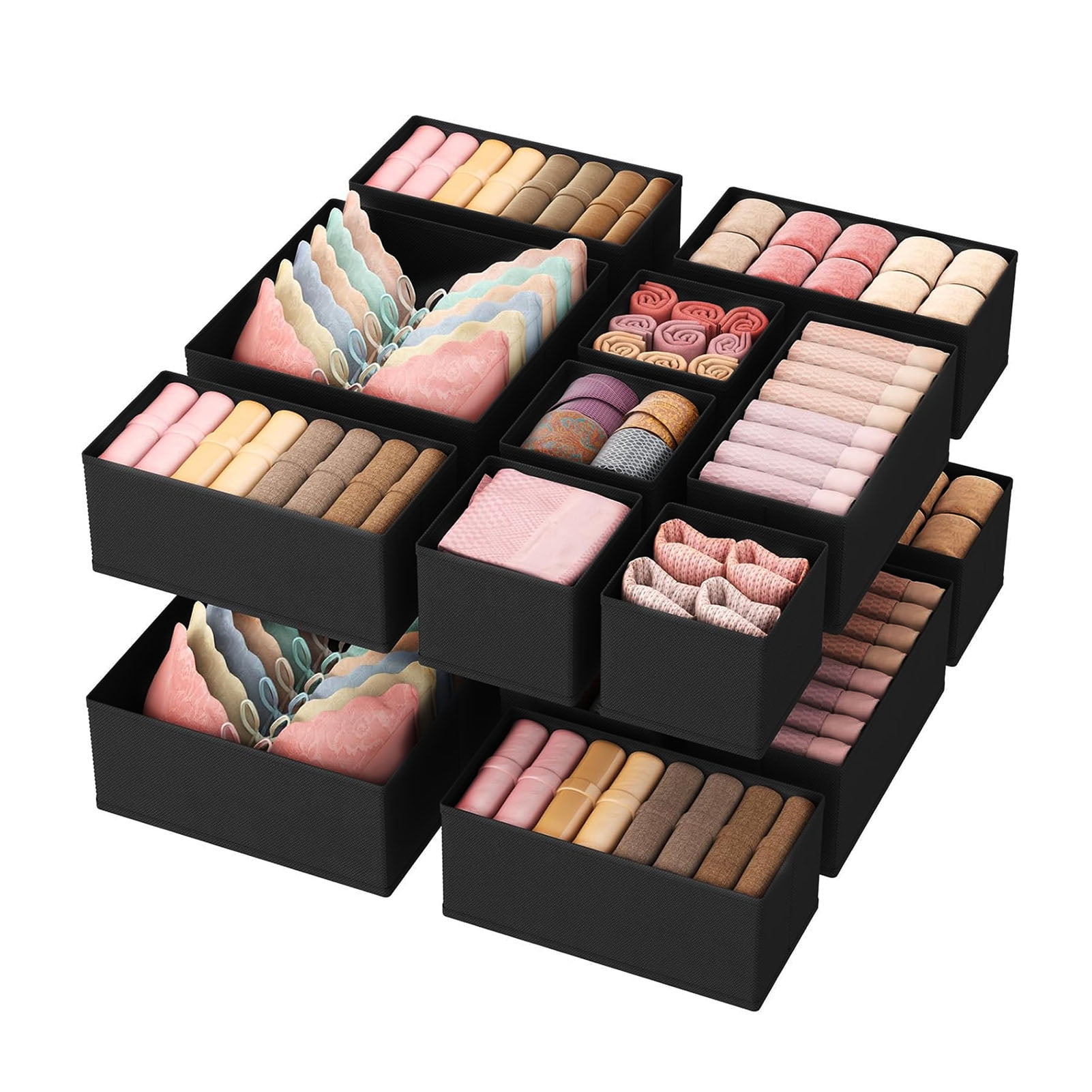 Joernso 12/16/24Pcs Underwear Socks Box Drawer Storage Organizer Large ...