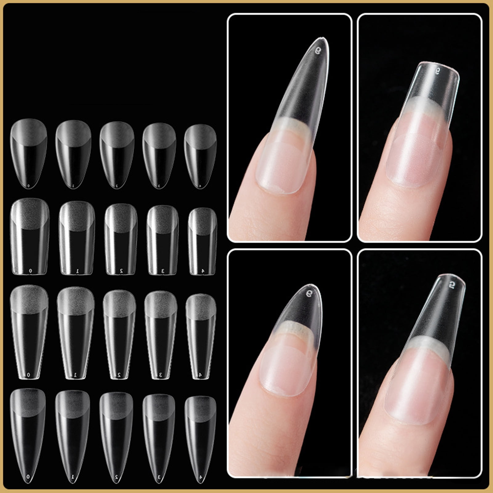 Joernso 120Pcs/Set Nail Tip Full Half Cover Nail Extending Moderate ...
