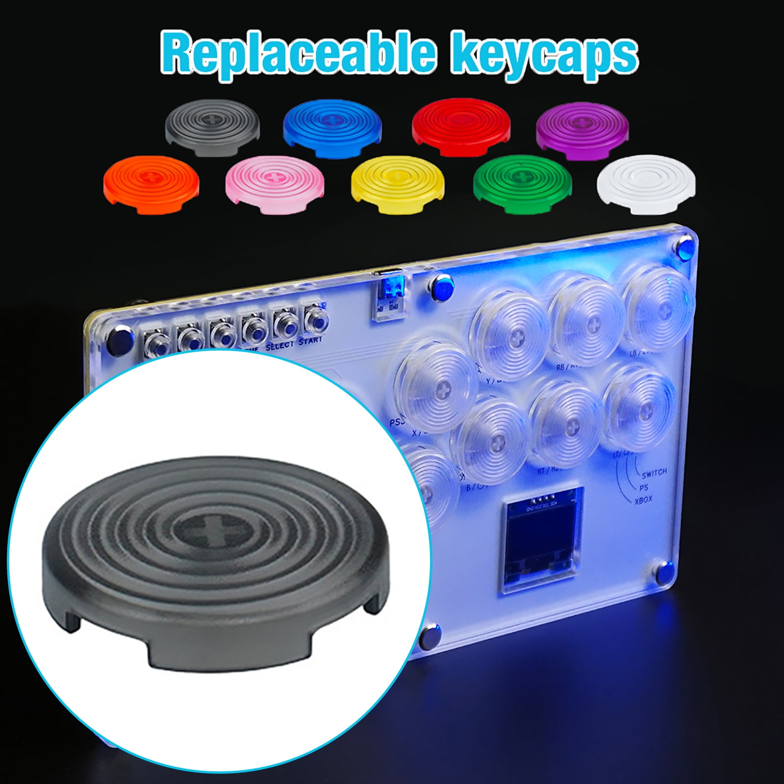Joernso 12Pcs 25 3mm Arcade Fighting Keyboard Button Cover Mechanical ...