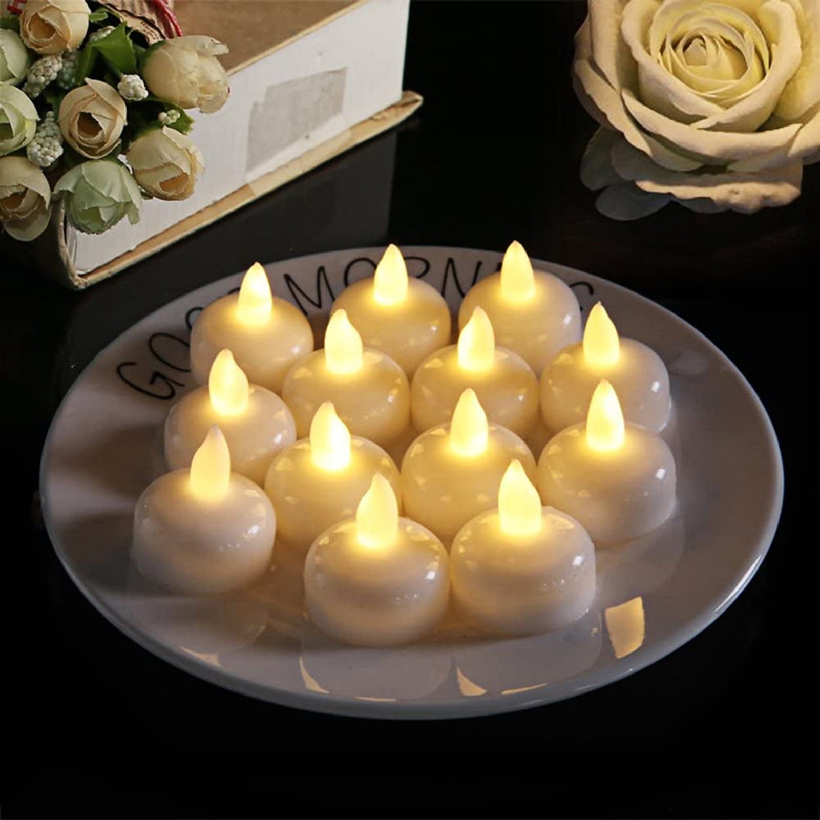 Joernso 12Pcs/Set Flameless Candle Floating Battery Operated Multi ...