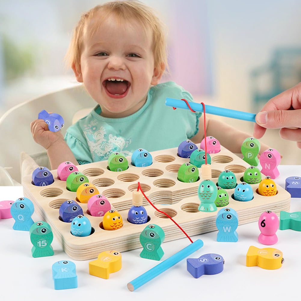Joernso 2 in 1 Magnetic Fishing Game Alphabet Number Sorting Puzzle ...
