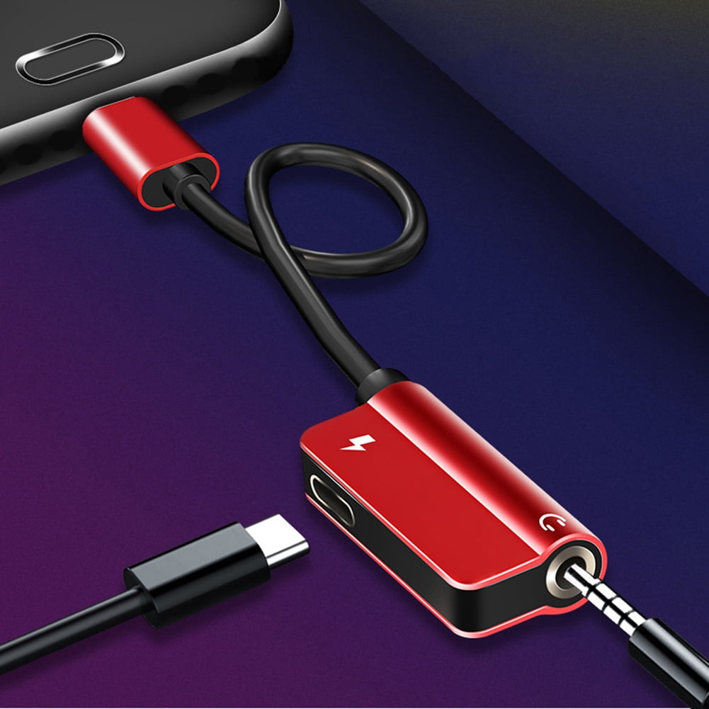 Joernso 2 in 1 Type-C to 3.5mm Jack Audio Earphone Headphone Charging ...