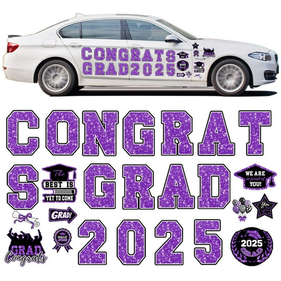 Joernso 2025 Graduation Car Magnets Congrats Grad Magnetic Stickers ...