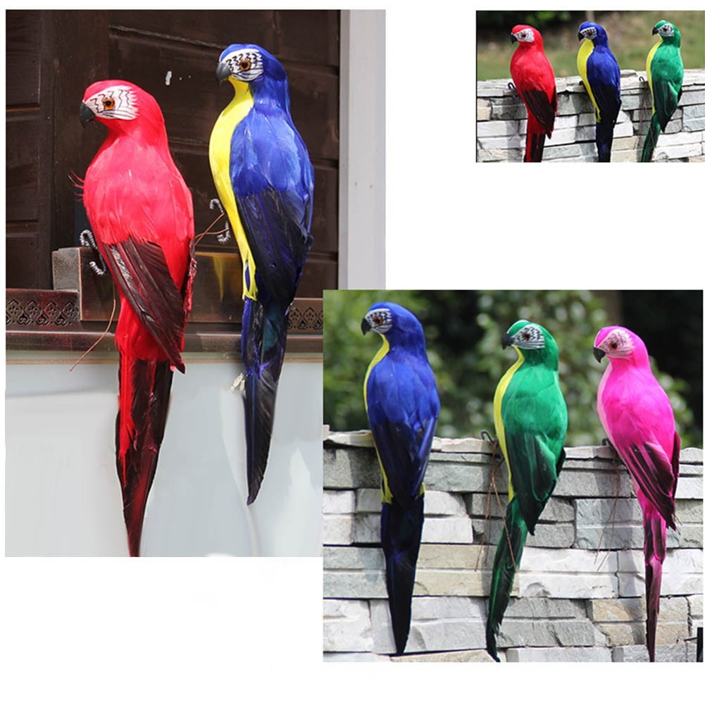 Joernso 25/35cm Artificial Parrot Animal Bird Lawn Model Ornament Yard ...