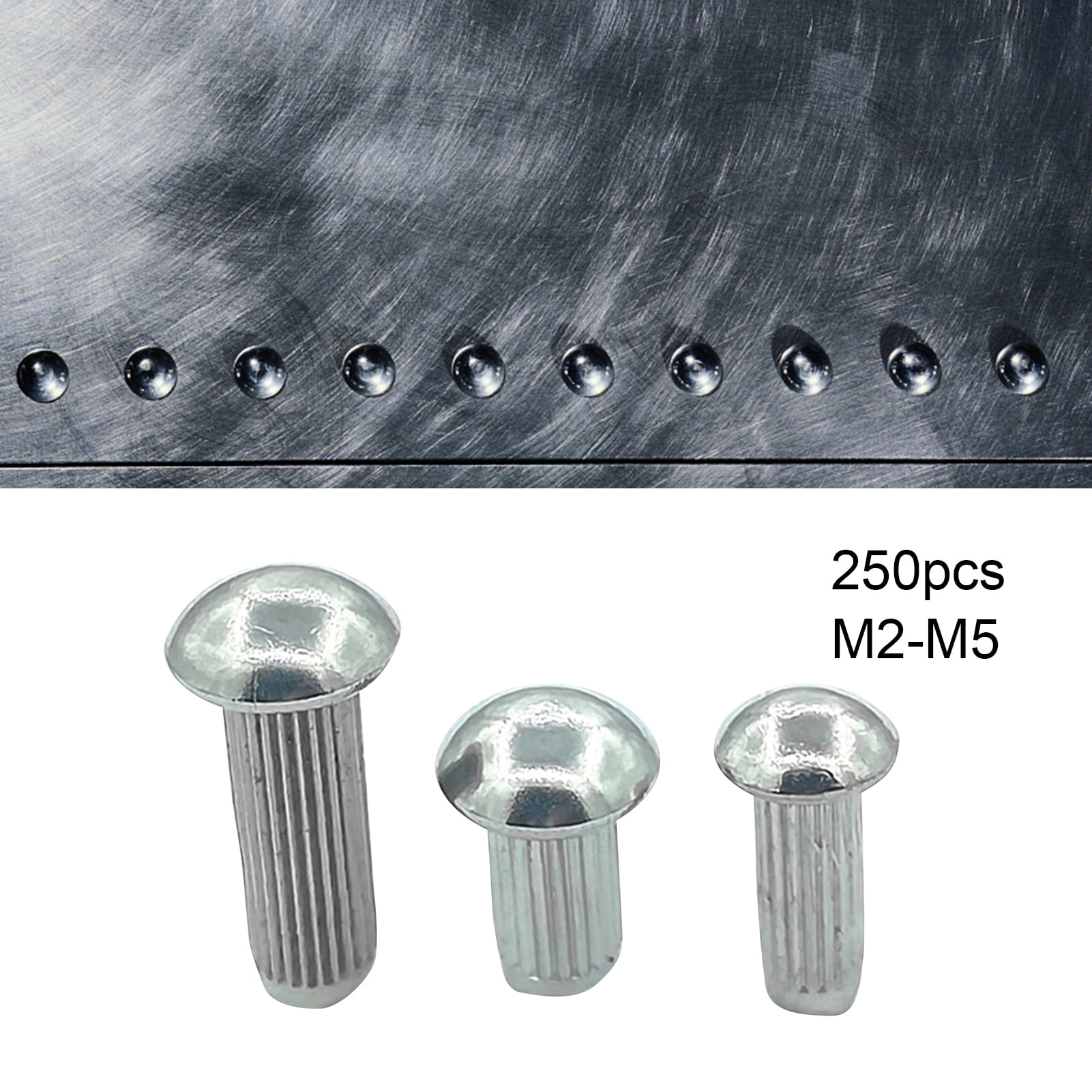Joernso 250Pcs M2-M5 Knurled Rivets Small Solid High Strength Assorted ...