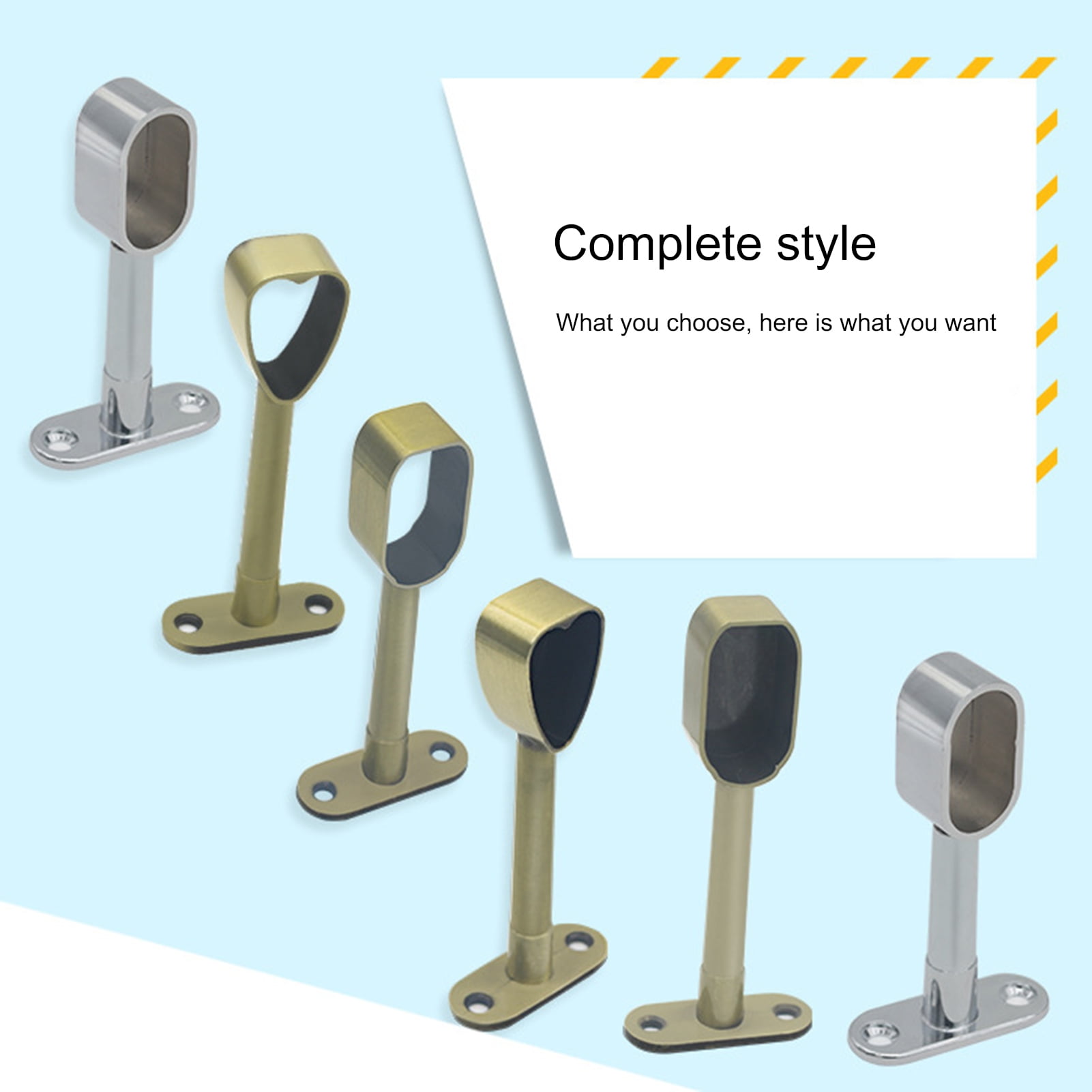 Joernso 2Pcs Alloy Wardrobe Rod Ceiling Mounted Bracket Clothes Rail ...