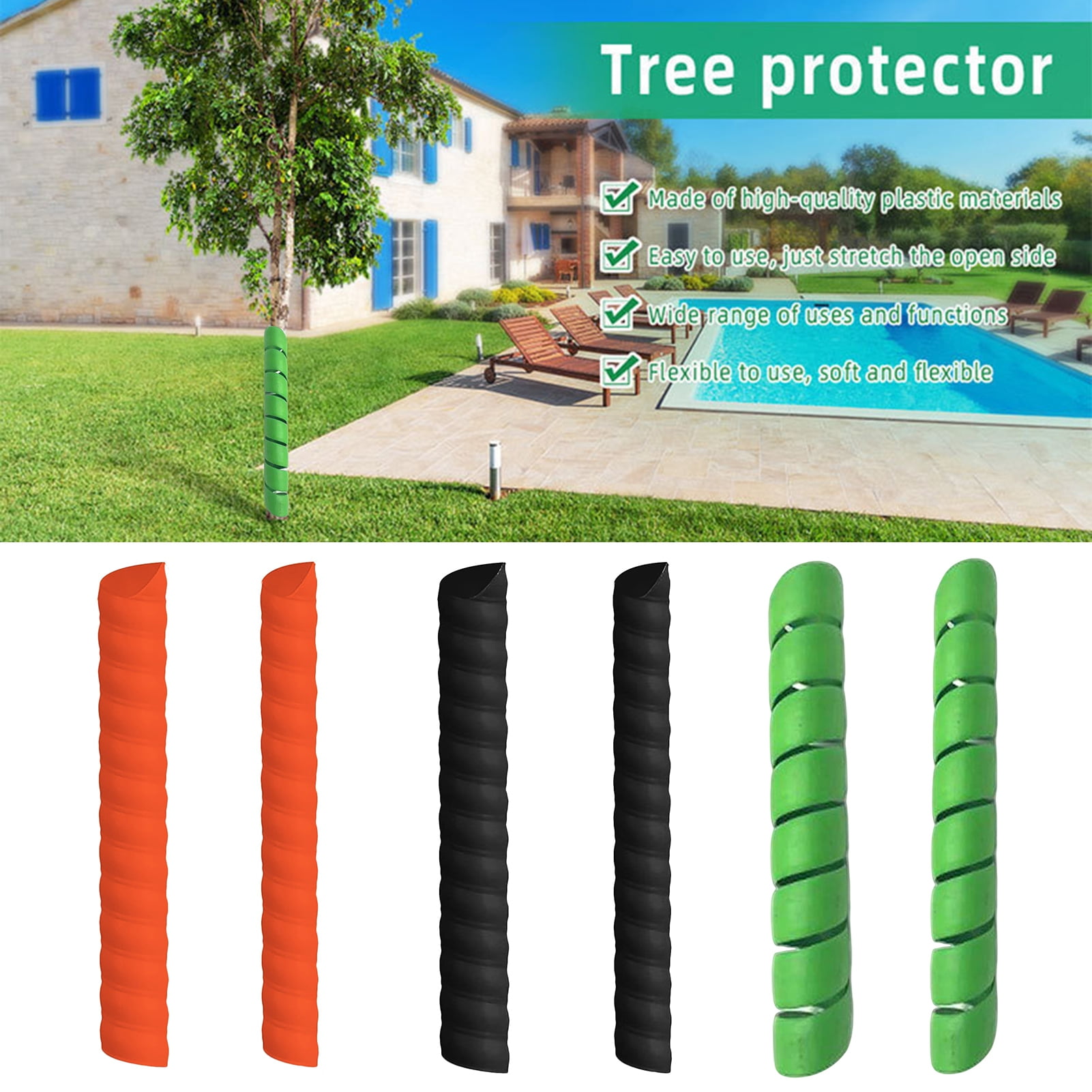 Joernso 2Pcs Tree Trunk Protector Guard Spiral Design Tube Wraps ...