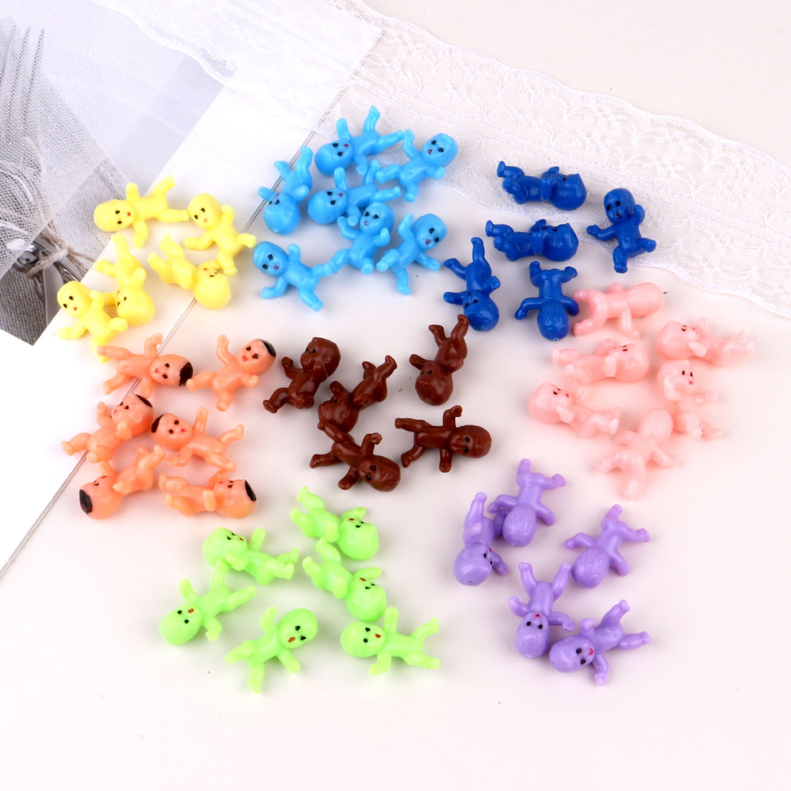 Joernso 30 Pcs Mini Baby Figurines Reusable Baby Ornaments Non-Edible ...