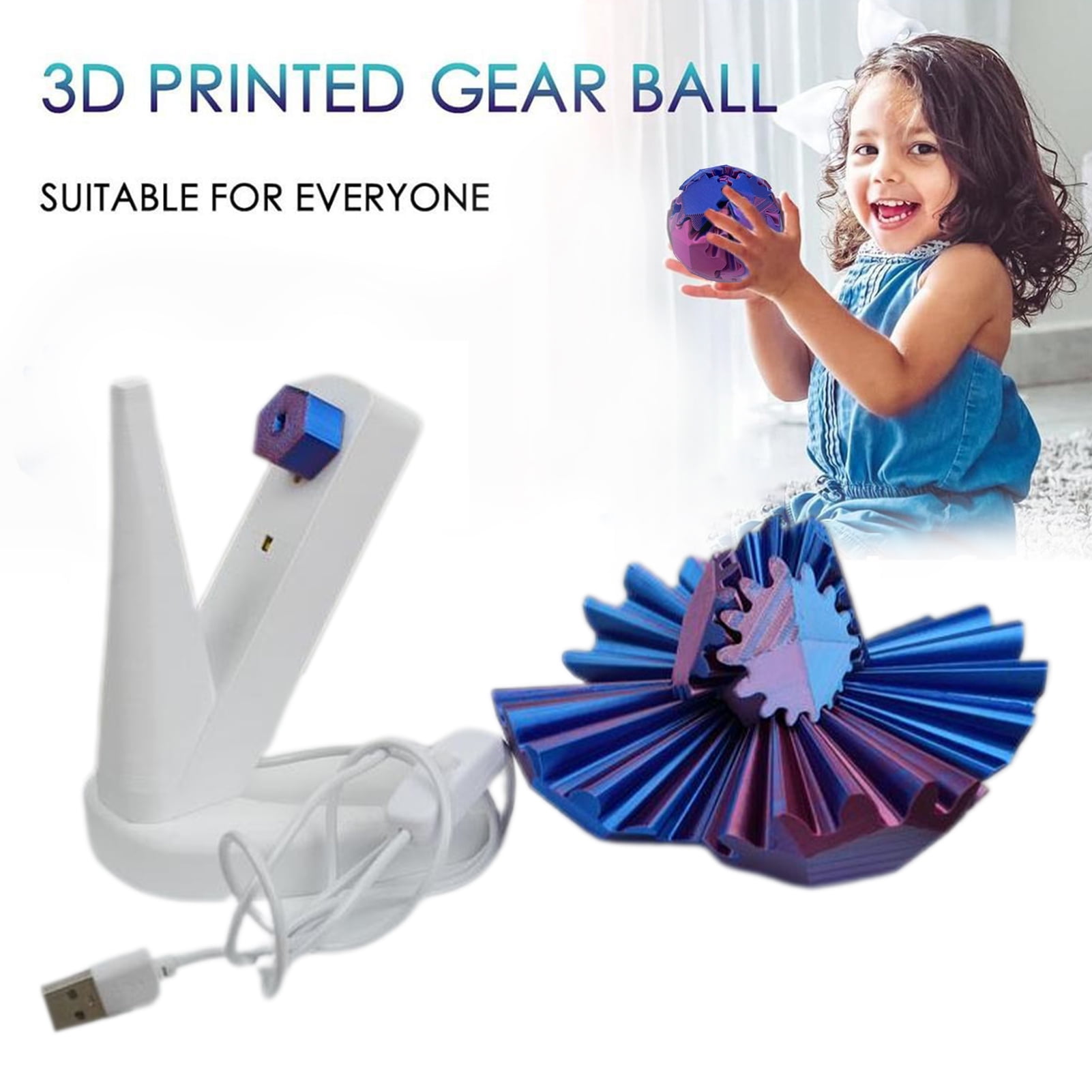 Joernso 3D Printed Electric Gear Ball with Base Stress Relief Dual ...