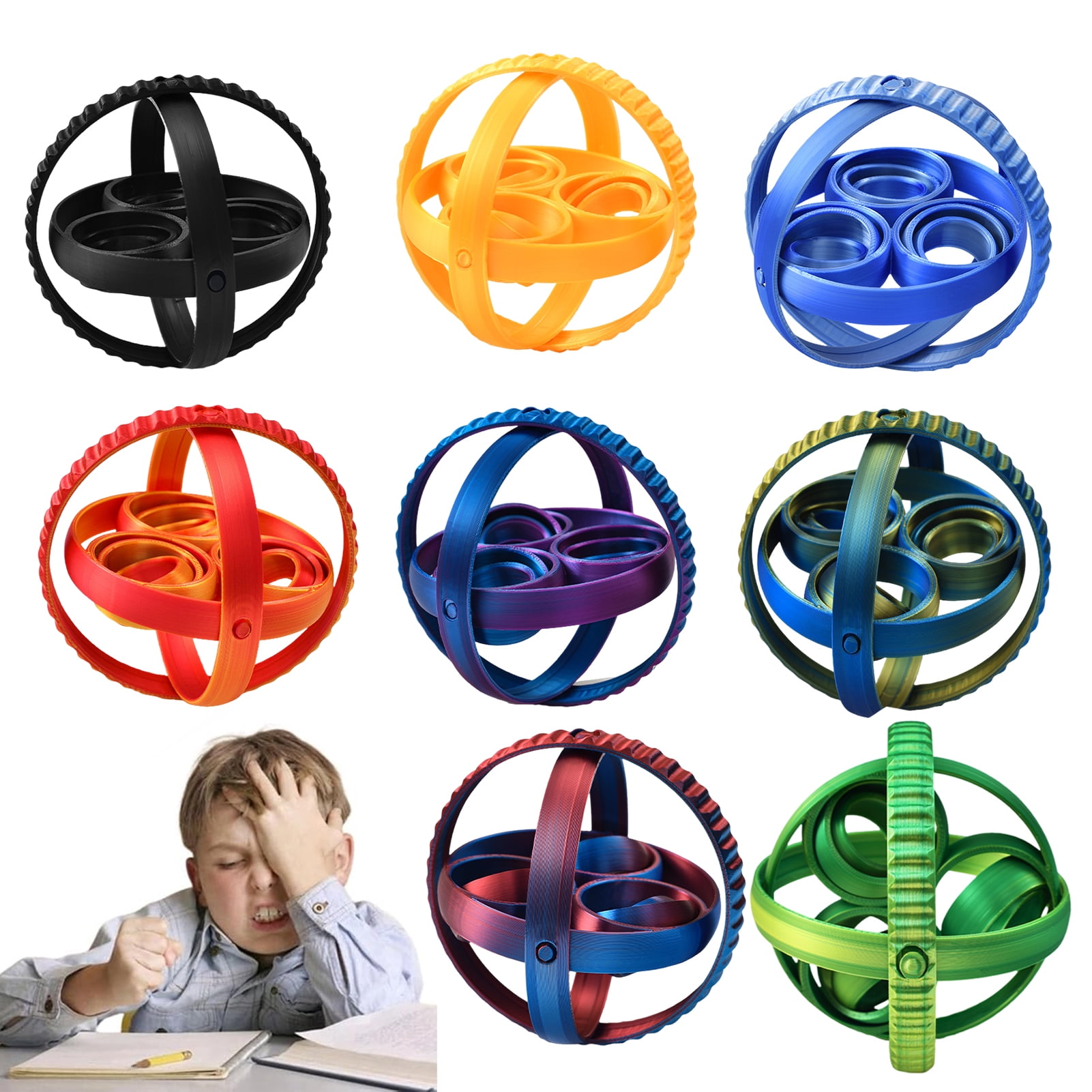 Joernso 3D Printed Rotatable Gear Ball Stress Anxiety Relief Portable ...