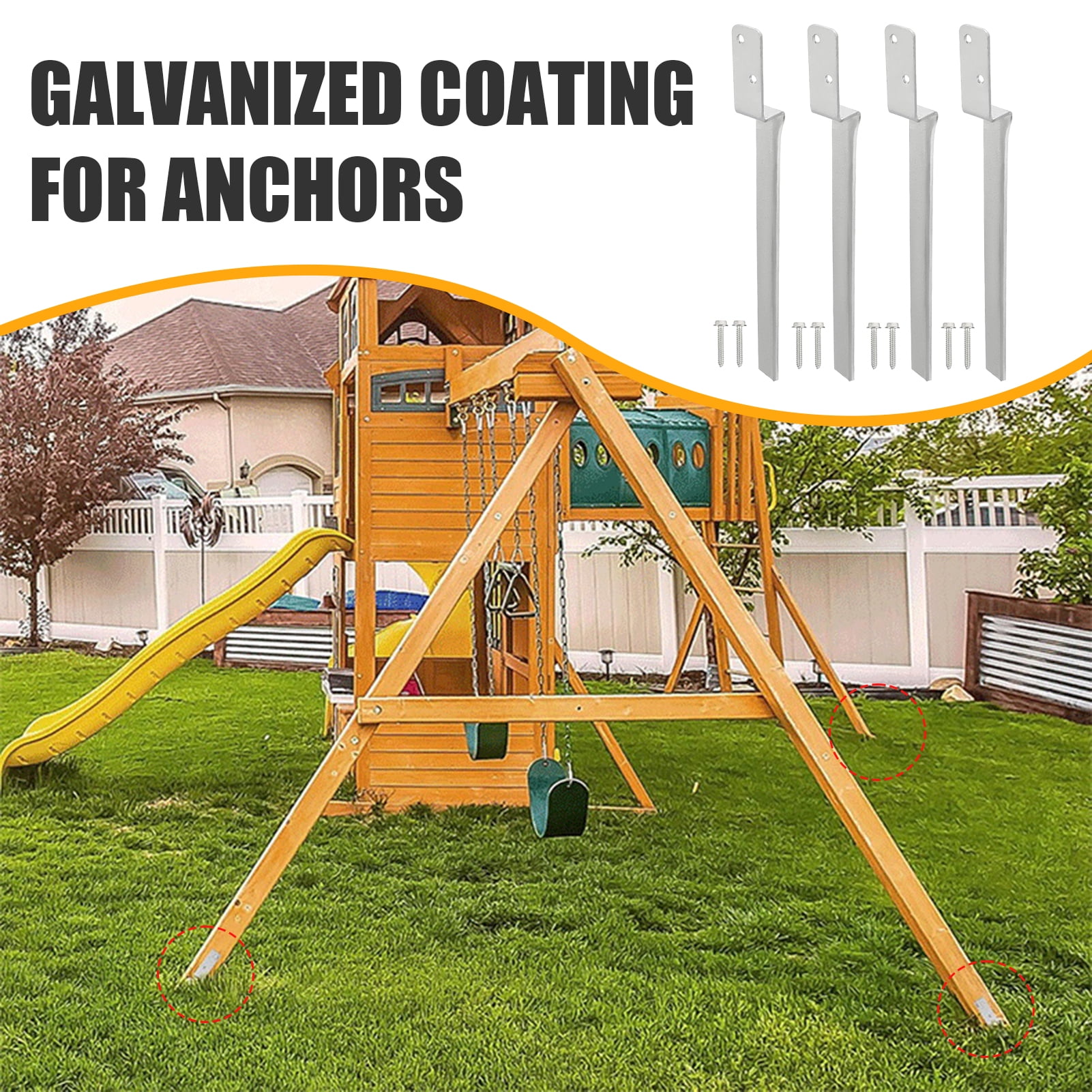 Joernso 4Pcs Reinforced Ground Anchors Kit High Hardness Corrosion ...