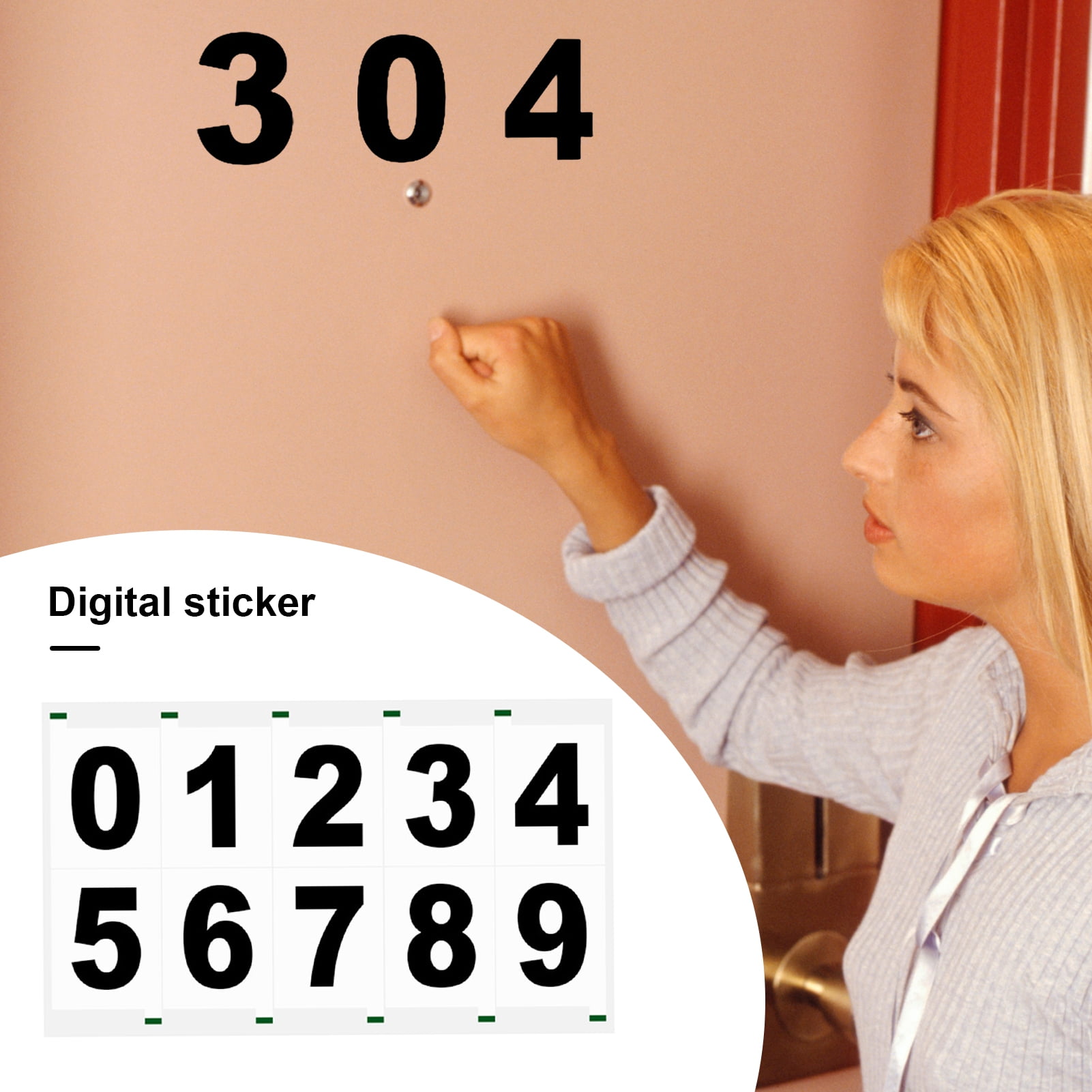 Joernso 5 Sheets 2/3/4-Inch Reflective Mailbox Number Sticker 0 to 9 ...
