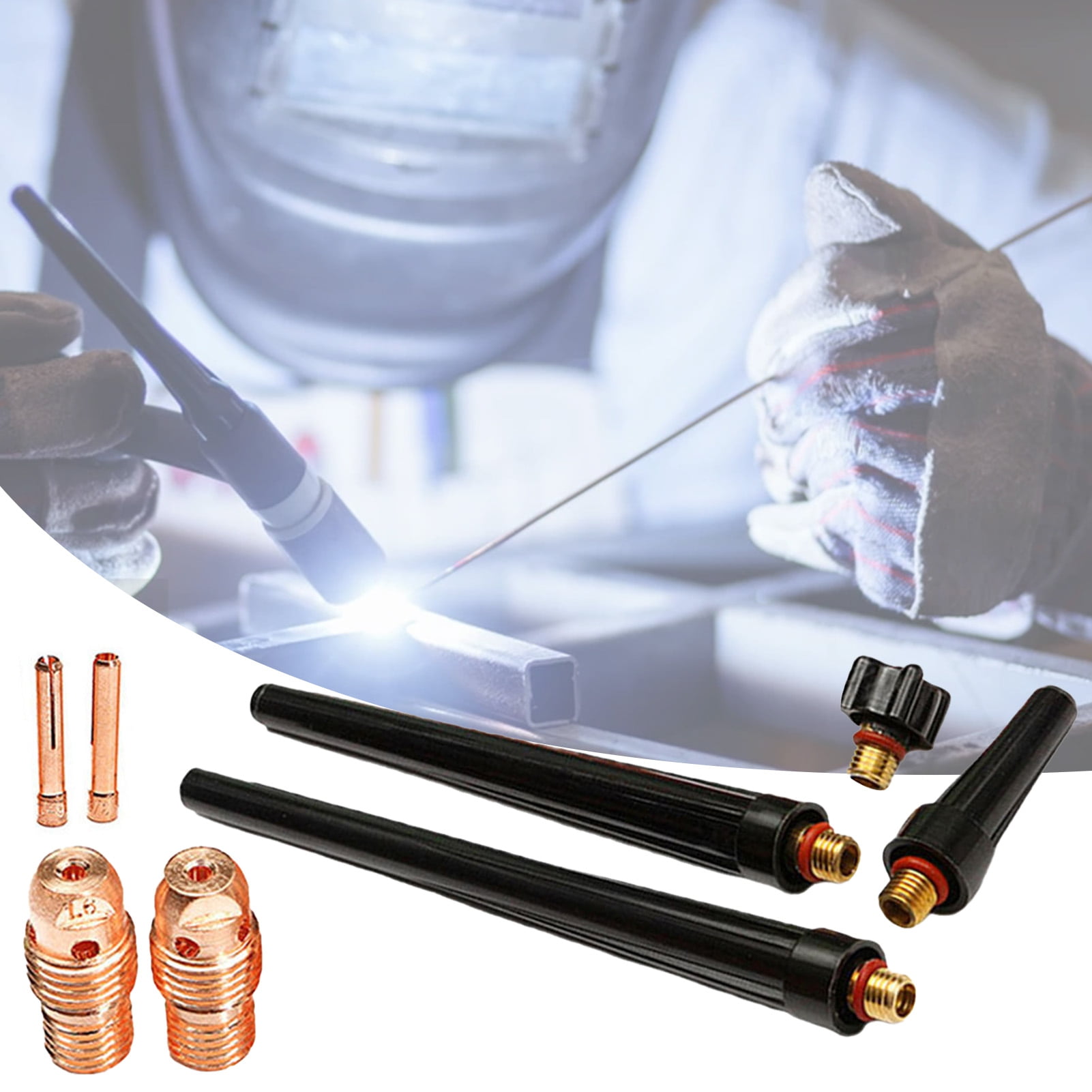 Joernso 53Pcs Welding Collet Body TIG Welding Torch Stubby Gas Lens Kit ...