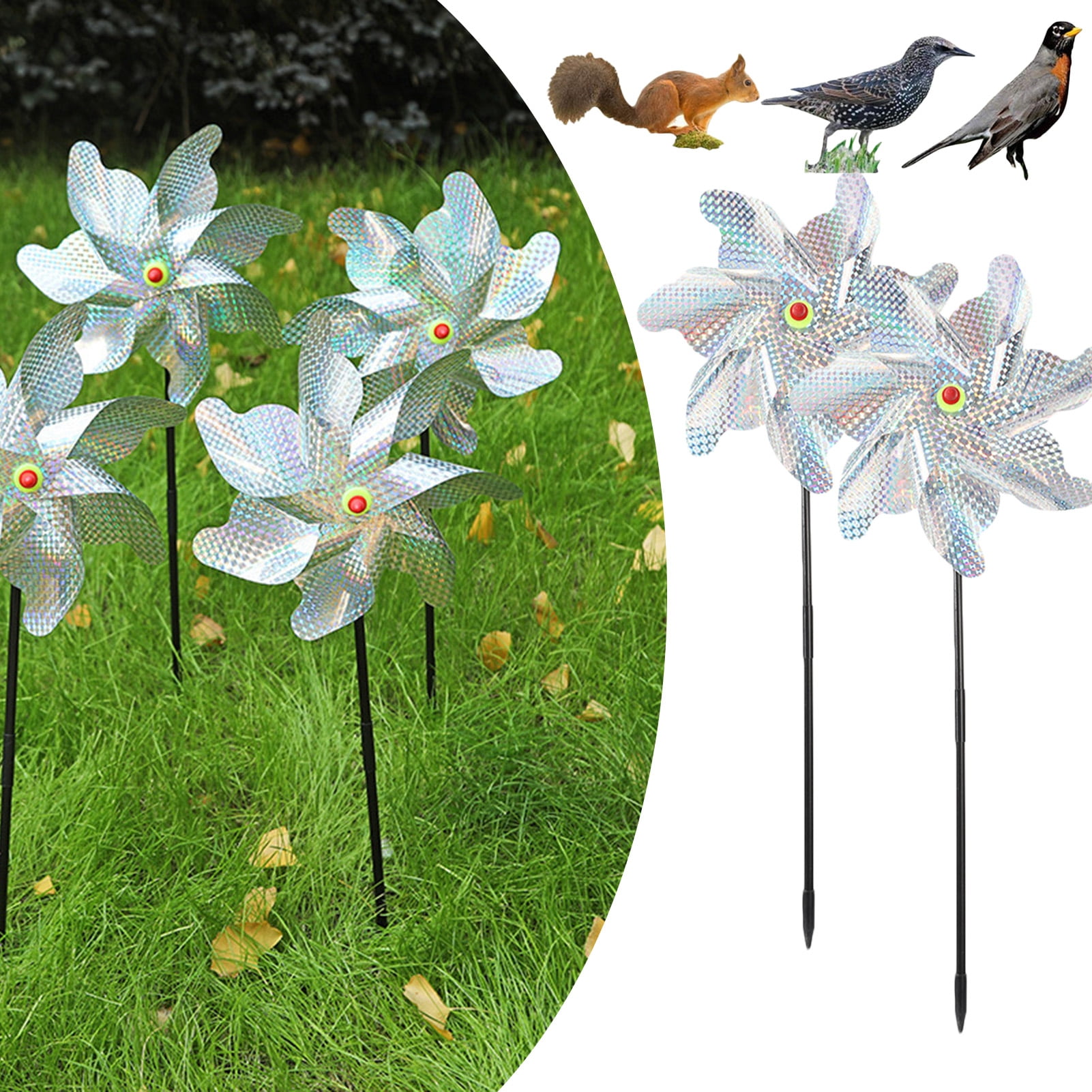 Joernso 6Pcs Bird Repeller Spinners 7 Leaves Eco-friendly Detachable ...