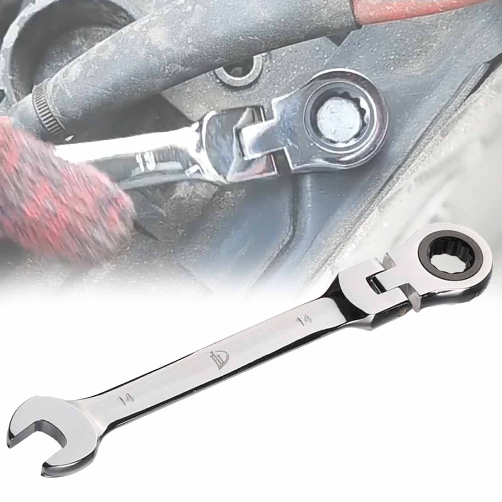 Joernso 8-19mm Wrench Compact Adjustable Head 180-degree Rotary ...