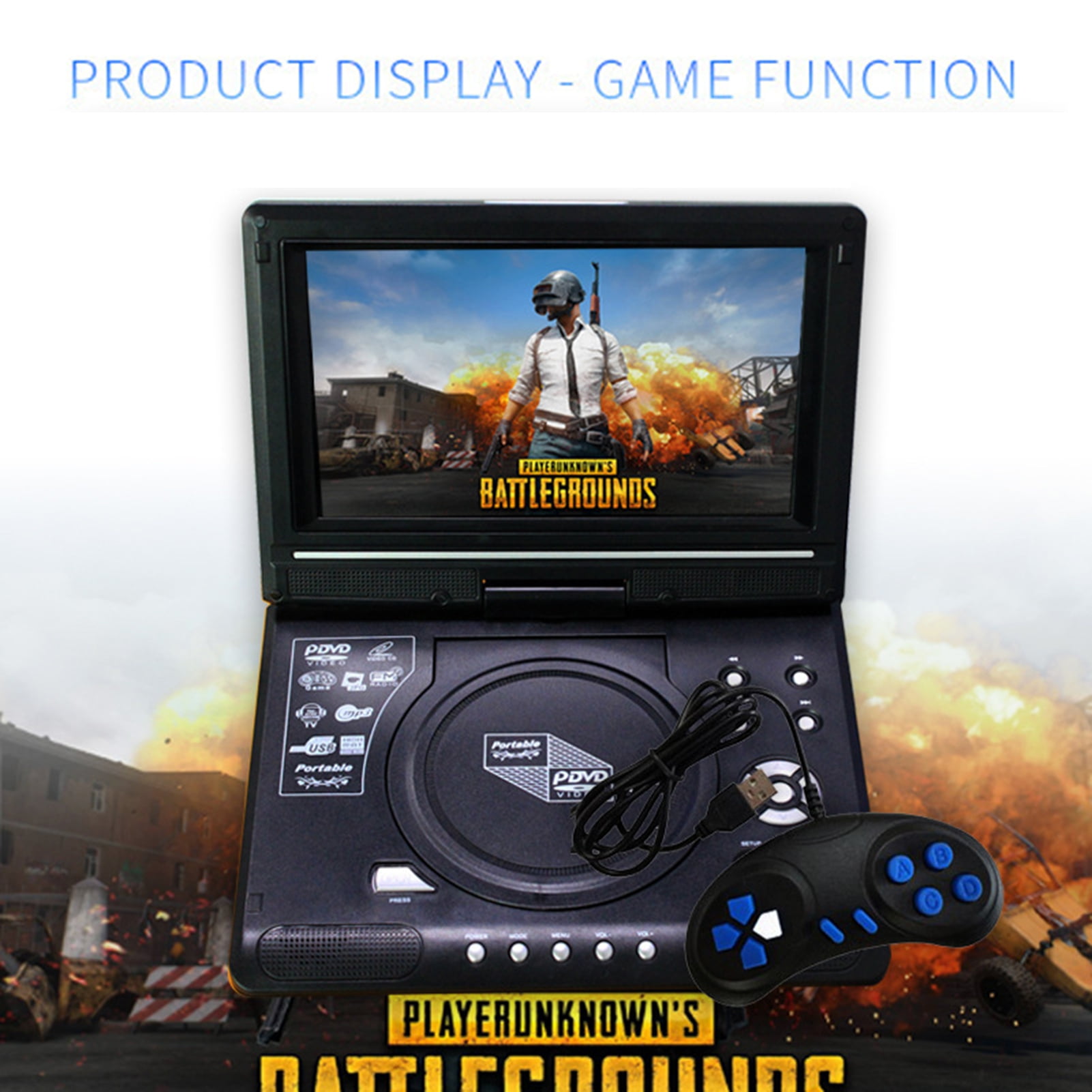 Joernso 9 8 Inches Portable DVD High Clarity TV Function Built in Card ...