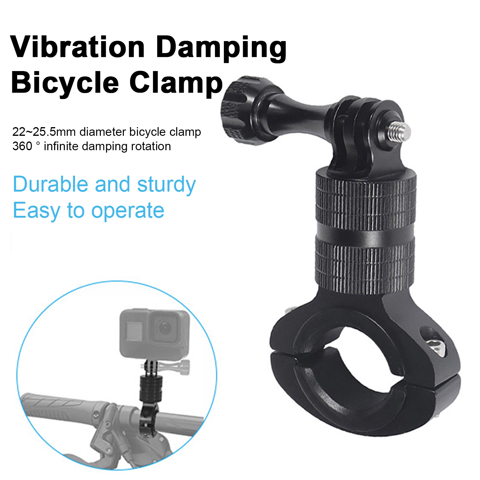 Joernso Aluminum Bike Bicycle Handlebar Mount Action Camera Bracket 360 ...