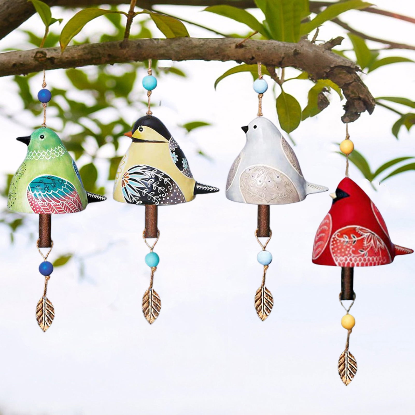 Joernso Bird Song Bell Hanging Decoration Spring Resin Bird Wind Chime ...