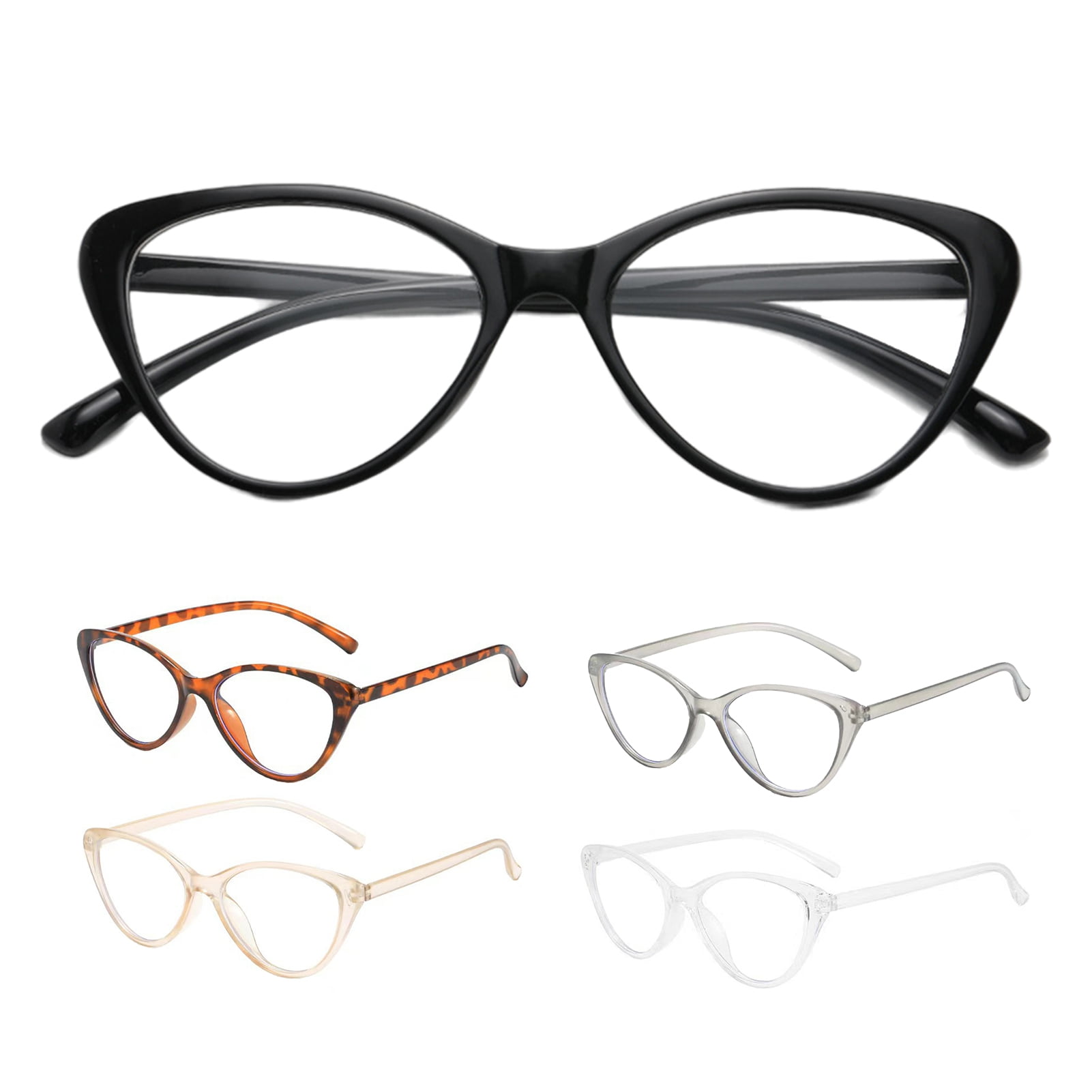 Joernso Blue Light Blocking Glasses Unisex Clear View Kitty Eye Shape ...