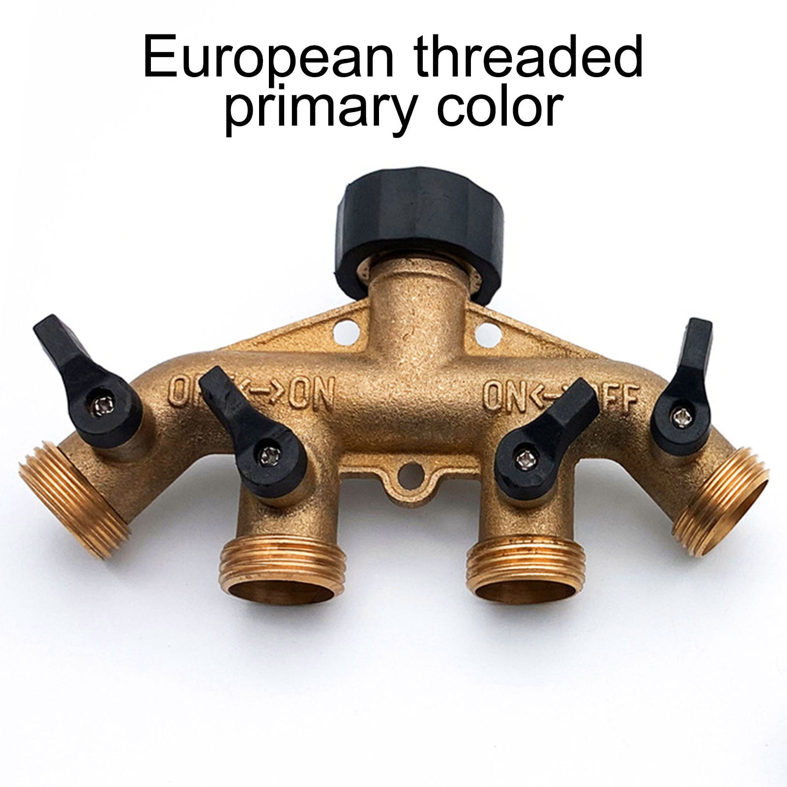 Joernso Brass 4-way Ball Valve Garden Hose Heavy Duty Splitter ...