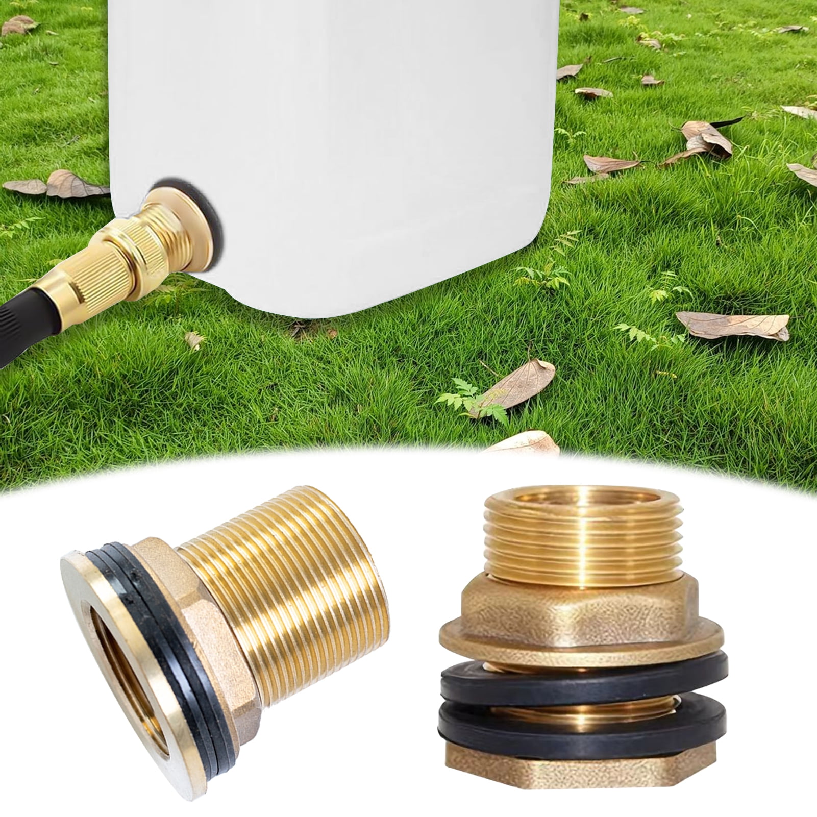 Joernso Brass Water Tank Connector 1/2" Female NPT 3/4" Male GHT Bucket ...