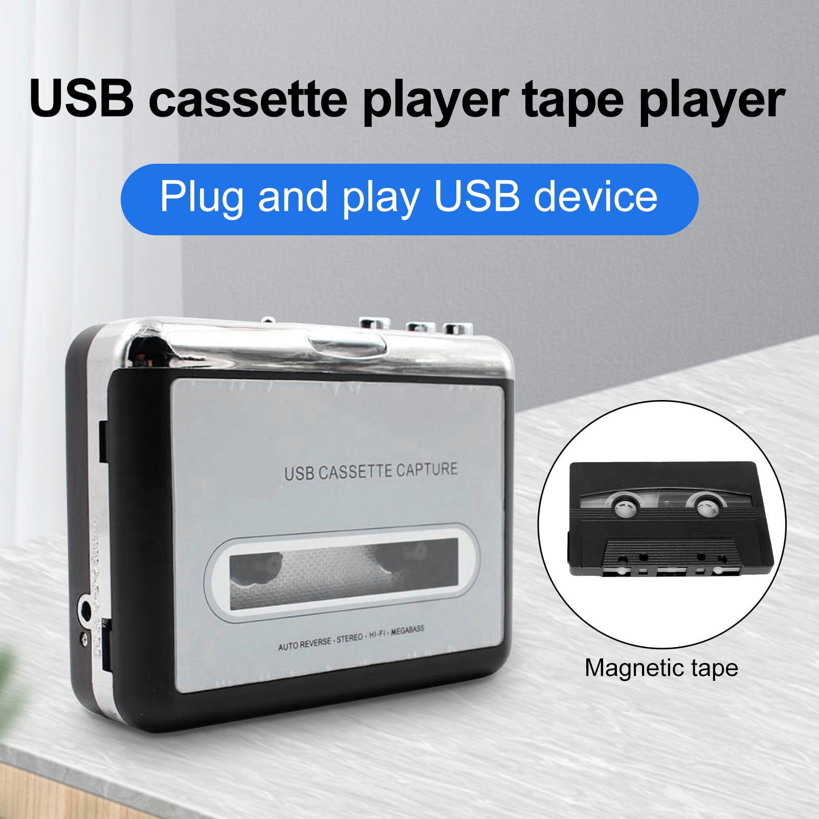 Joernso Cassette Portable Convert Cassette to MP3 White USB 2 0 Plug ...