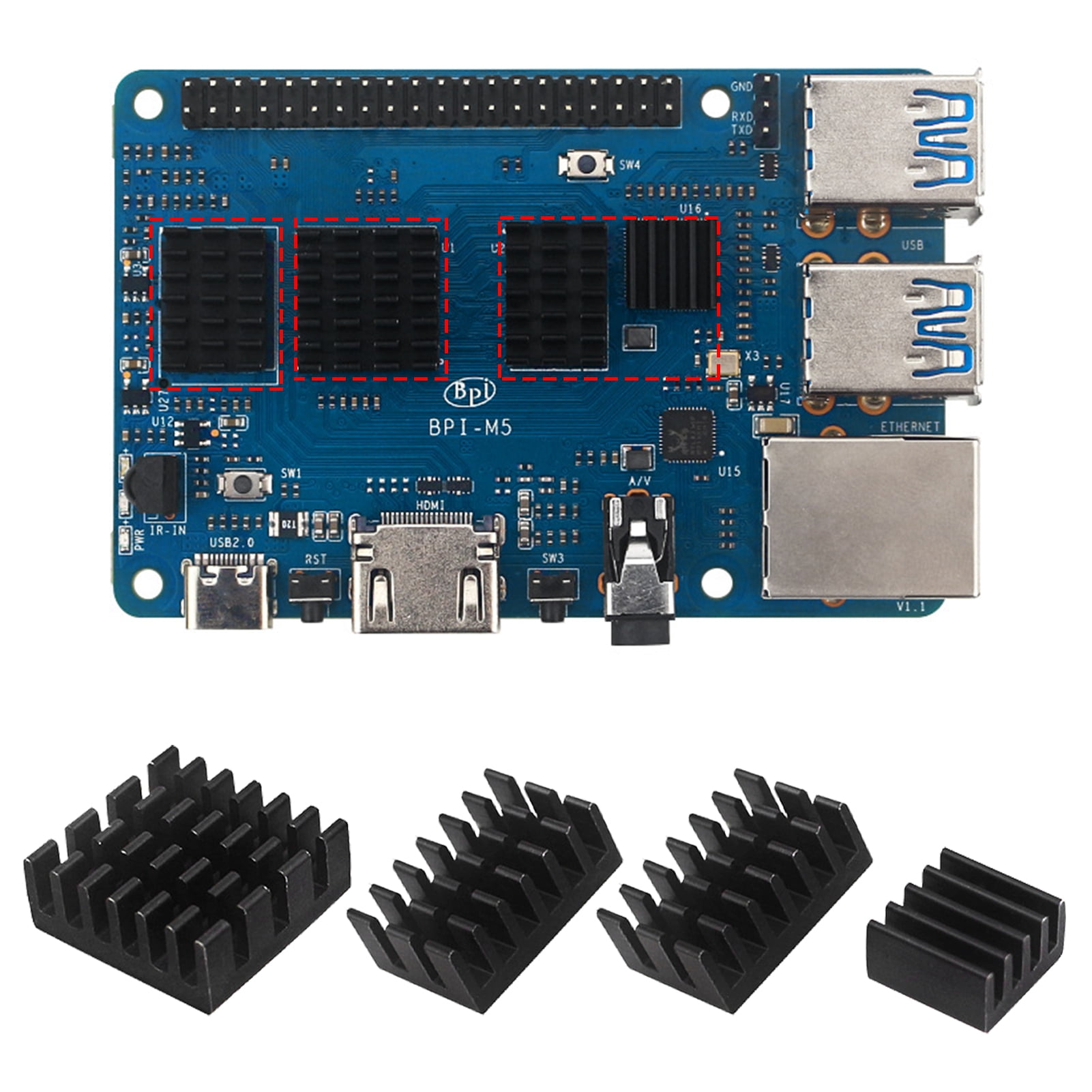 Joernso Chipset Heat Sink Mute Fast Heat Dissipation Mini Banana Pi M5 ...