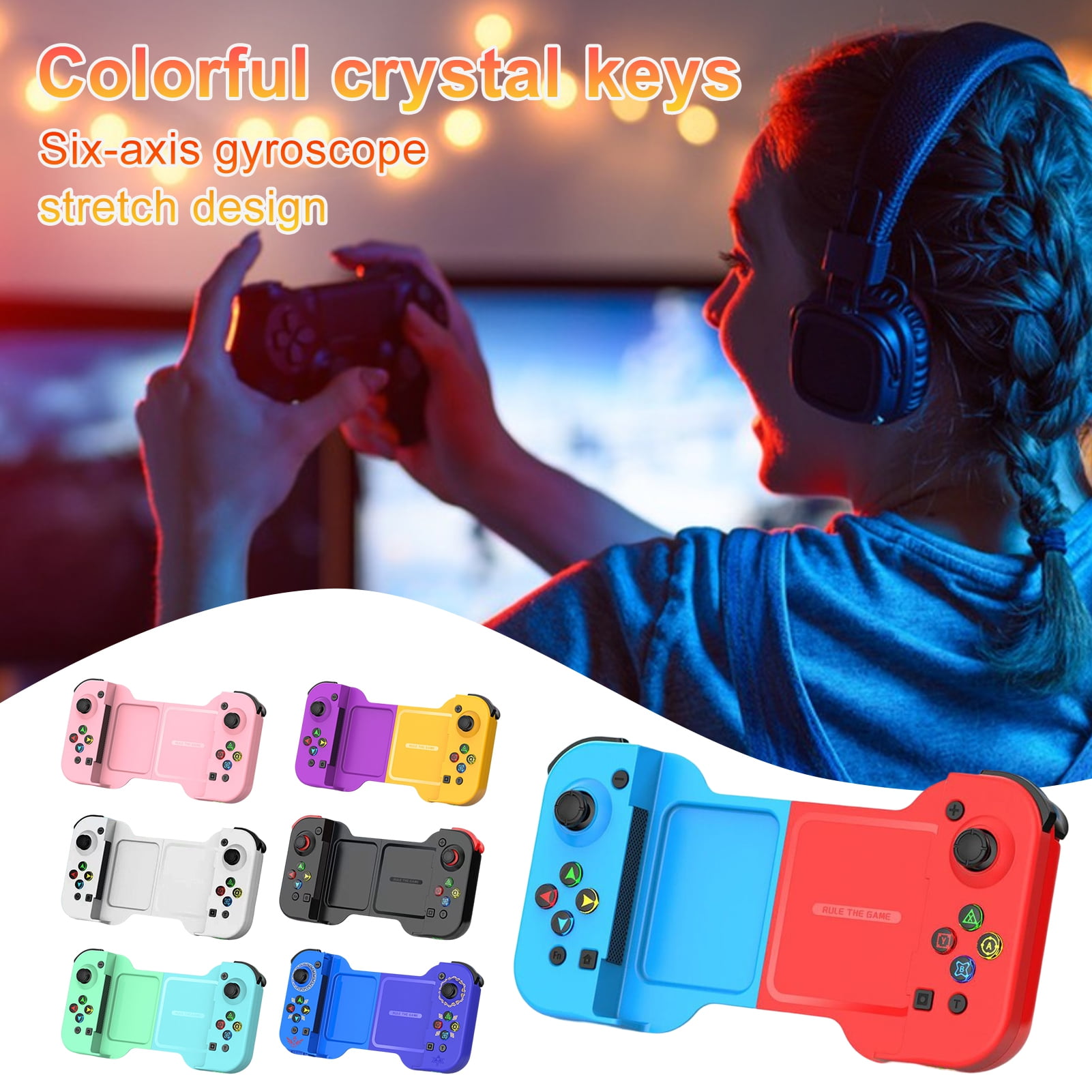 Joernso D5 Game Handle Six Gyroscope Faux Crystal Button Stretch Design ...