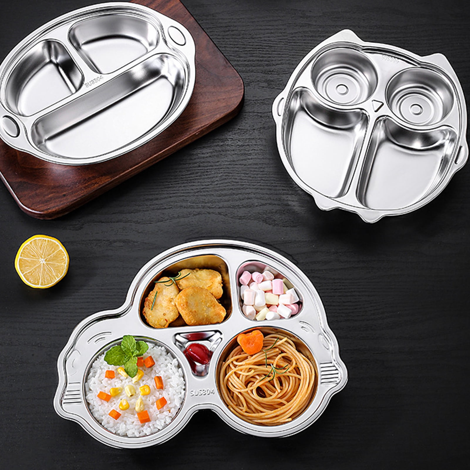 Joernso Dinner Plate Eco-friendly Rust-proof Stainless Steel Separate ...