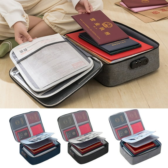 Joernso Document Organizer Folio Storage Bag with Handle Zipper Closure ...