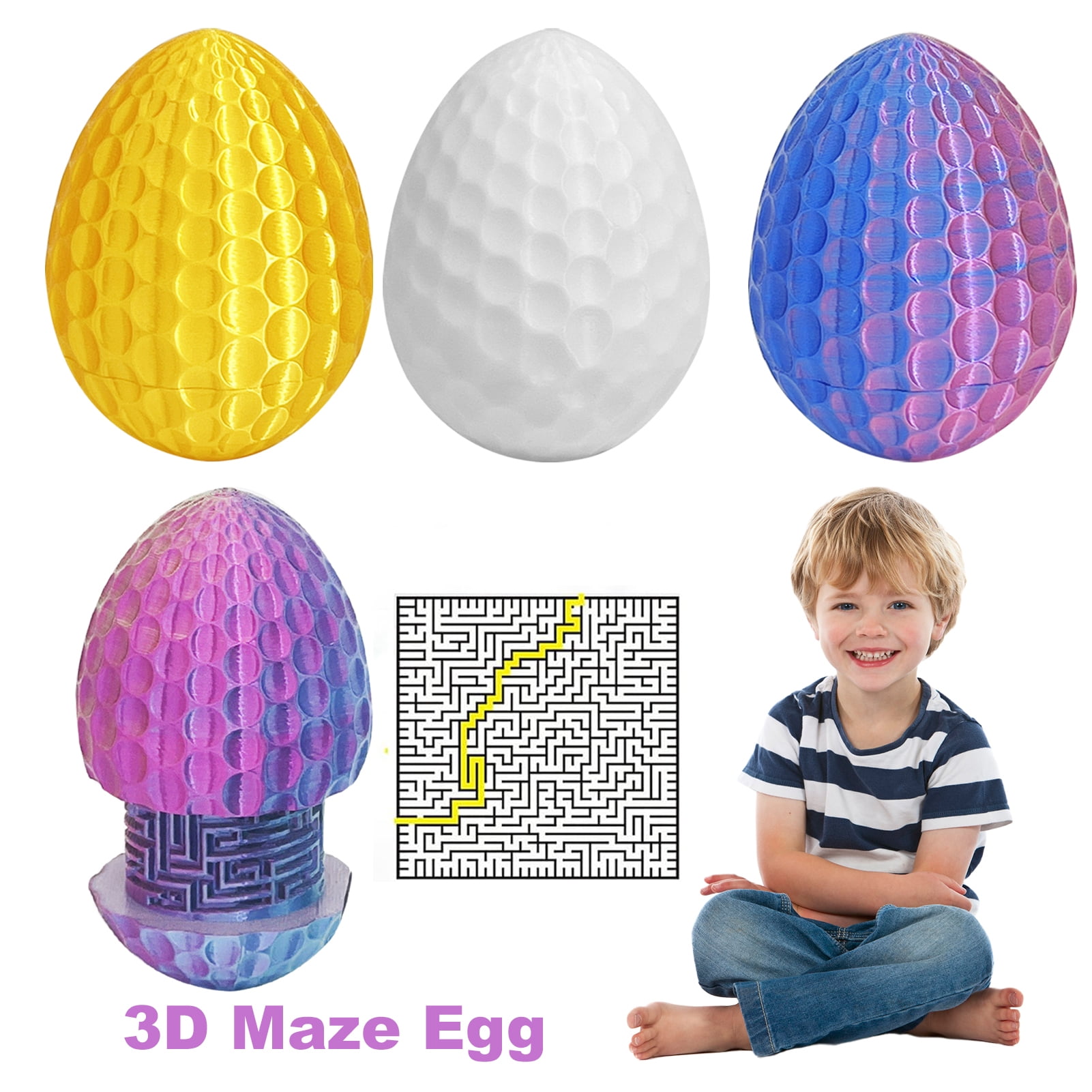 Joernso Dragon Egg Puzzle Box 3D Printed Maze Money Gift Box Brain ...