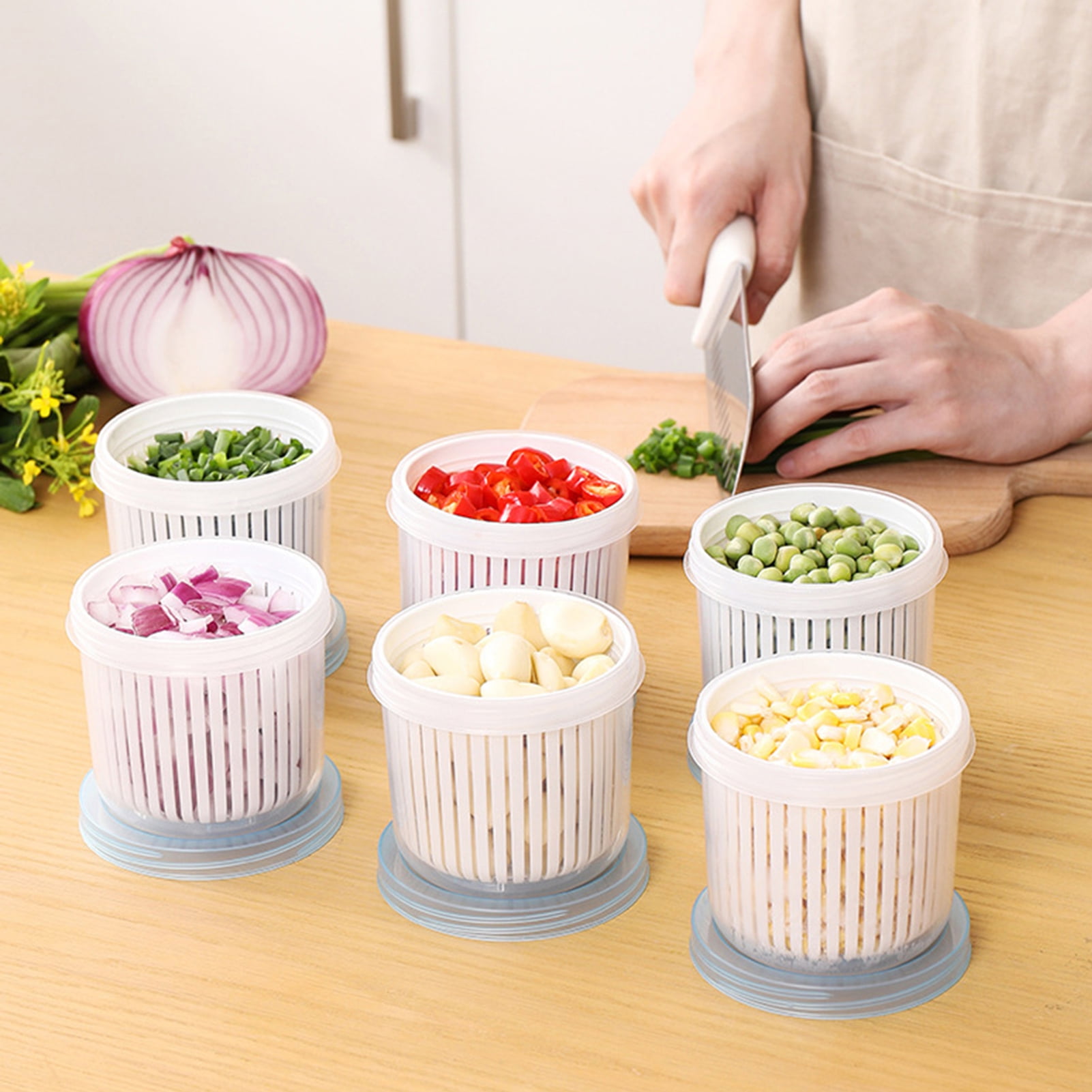 Joernso Drain Case Moisture-proof Double Layer PP Vegetables Sealed ...