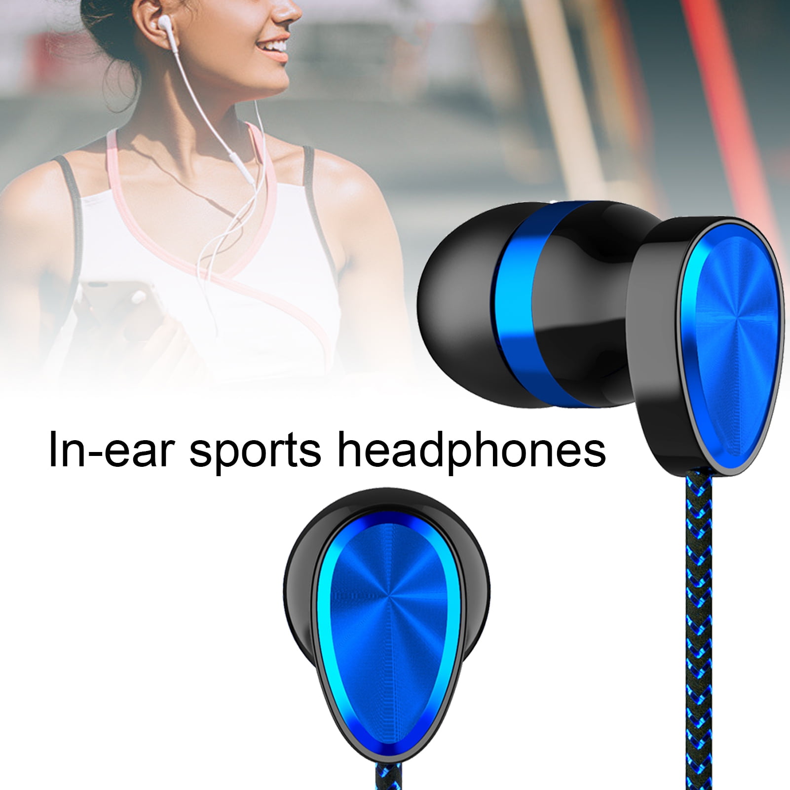 Joernso Earphone with Mic Dual Moving Coil 3.5mm In-ear Wired Sports ...