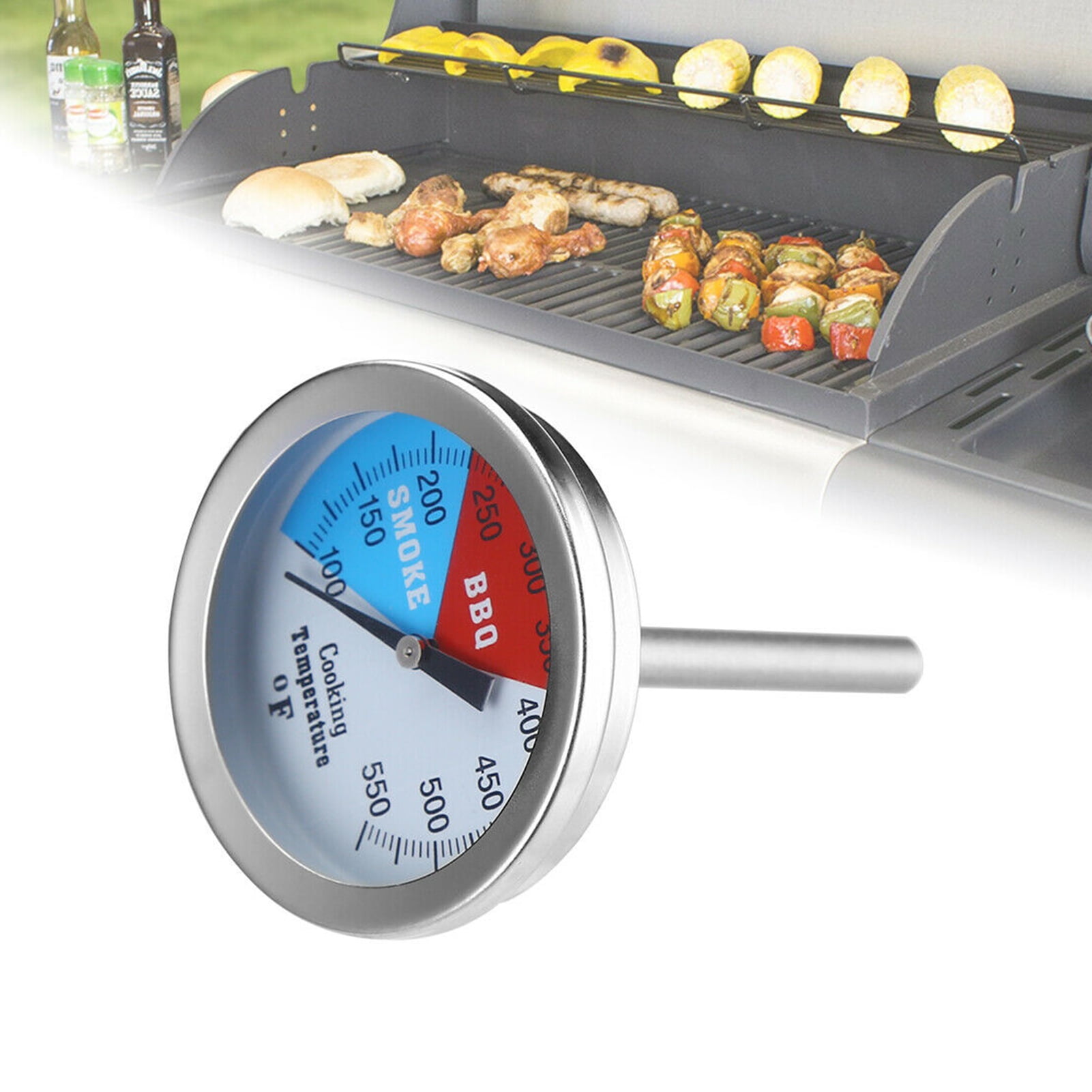 Joernso Easy Reading BBQ Thermometer Gauge Quick Response Stainless ...