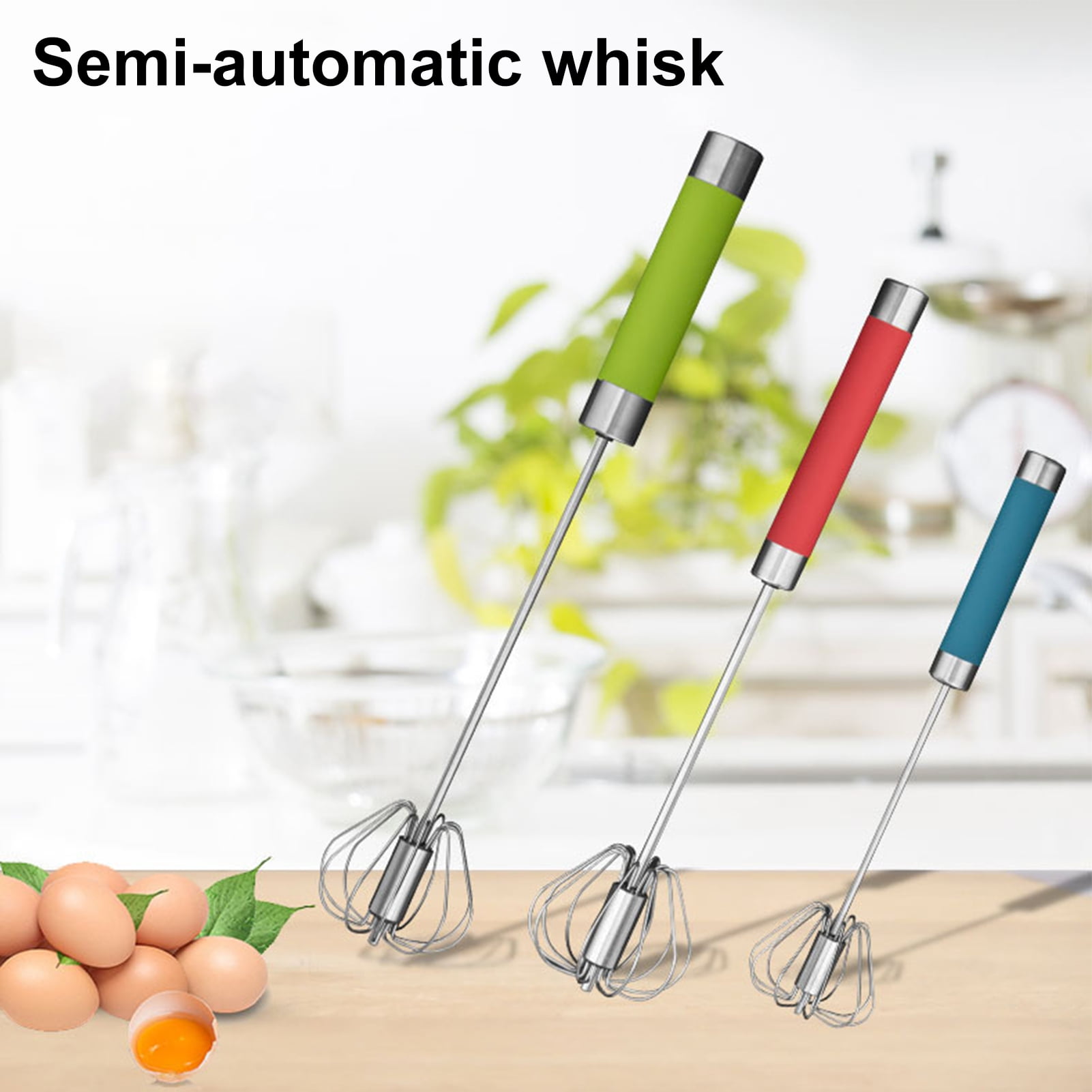 Joernso Egg Whisk Rounded Head Fast Mixing Multipurpose Semi-Automatic ...