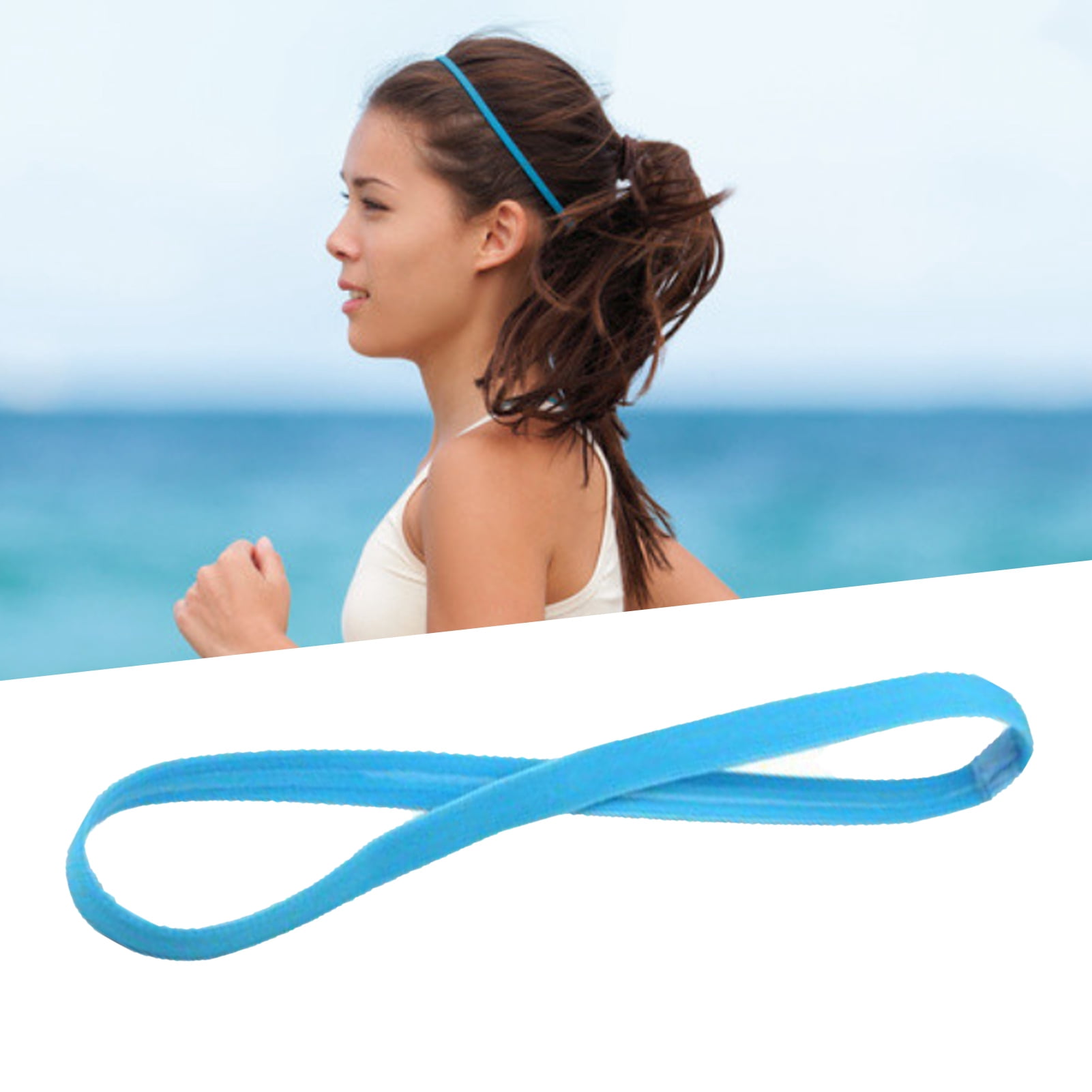 Joernso Elastic Headband Solid Color Running Sweatband Fitness Hair ...