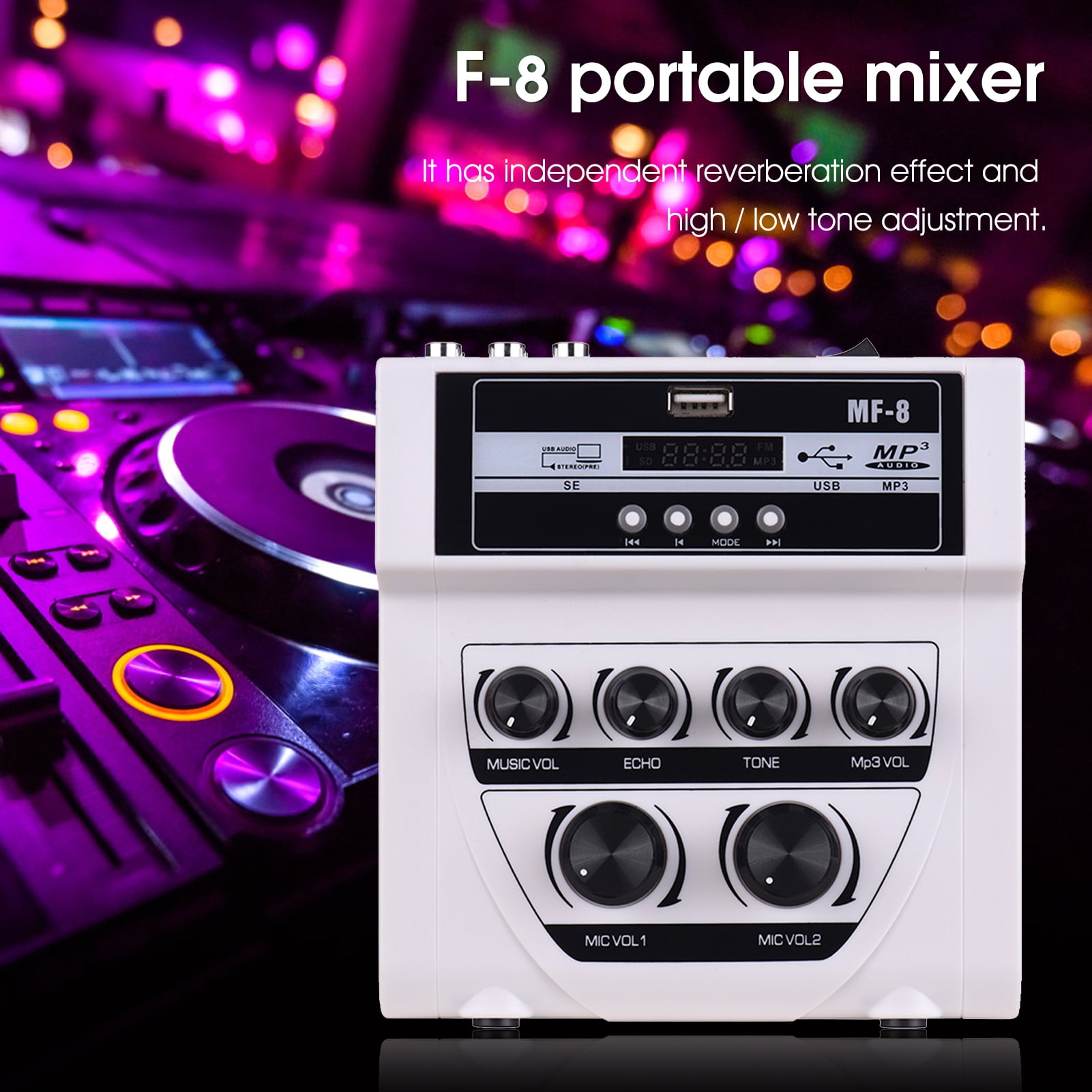 Joernso F-8 Portable Mixer Power Bank Powered Voice Recording Bluetooth ...