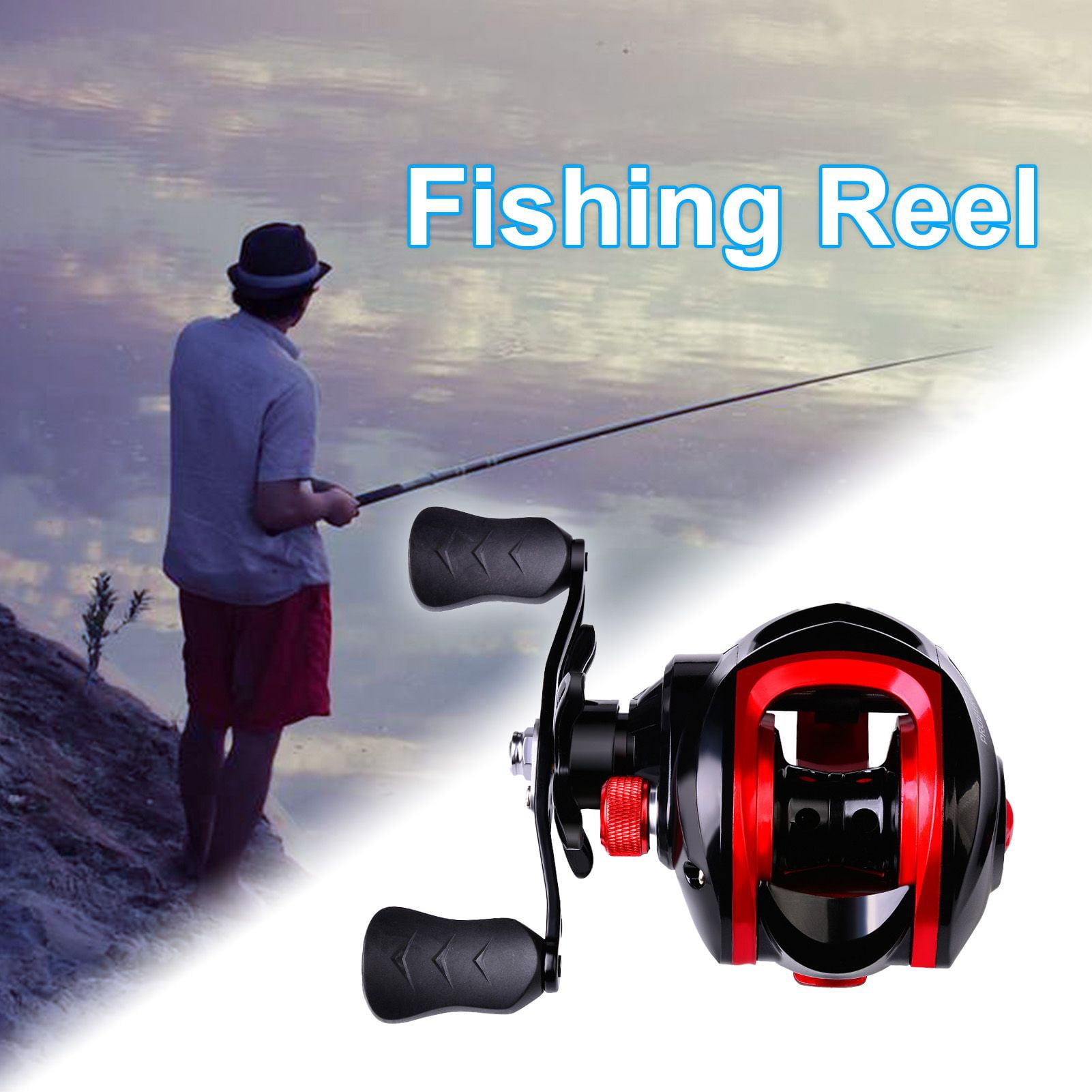 Joernso Fishing Reel 7.2:1 Gear Ratio Water Drop Metal 10kg Drag Right ...
