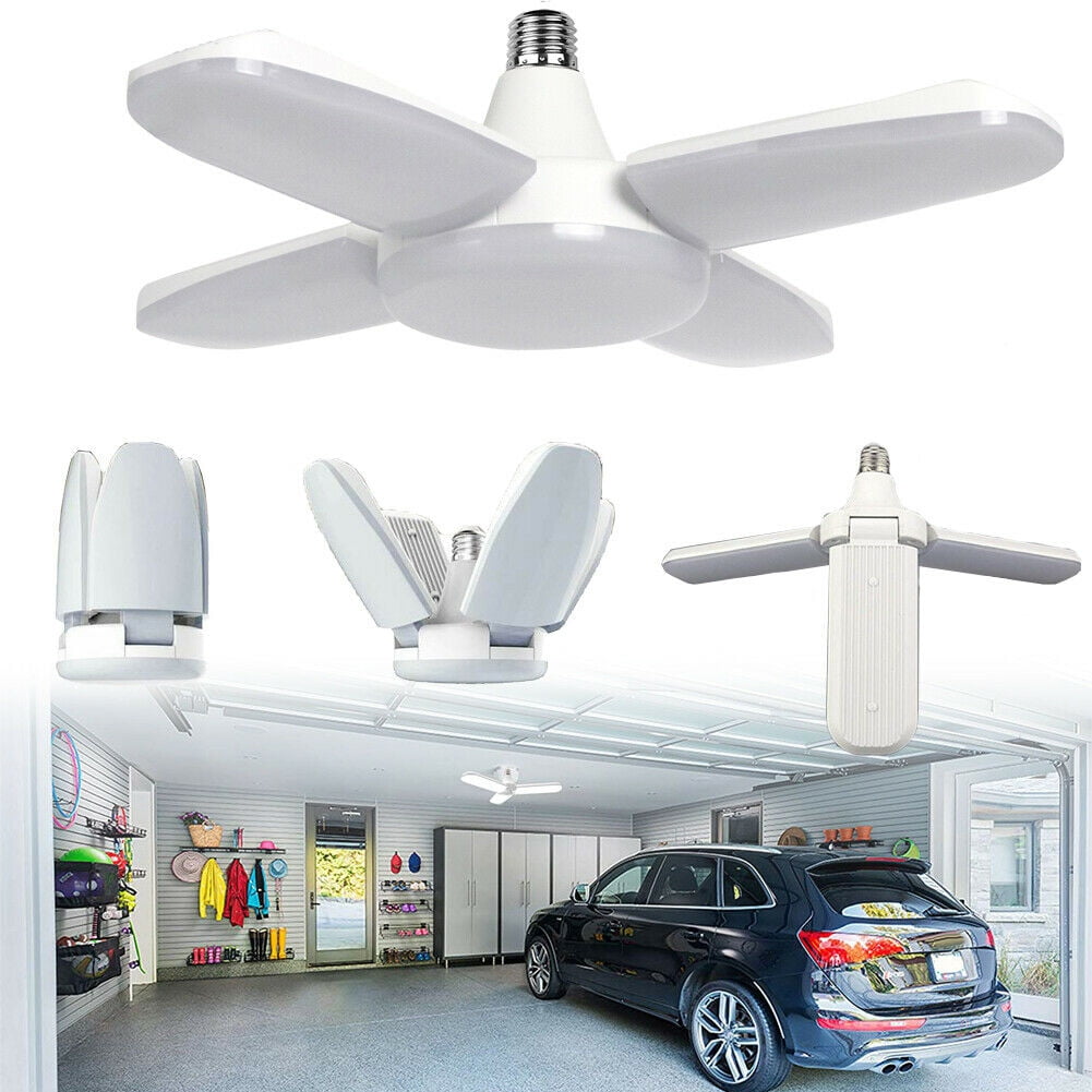 Joernso Folding LED Garage Light Bulb Fan Shape Ceiling 30-60W Home ...