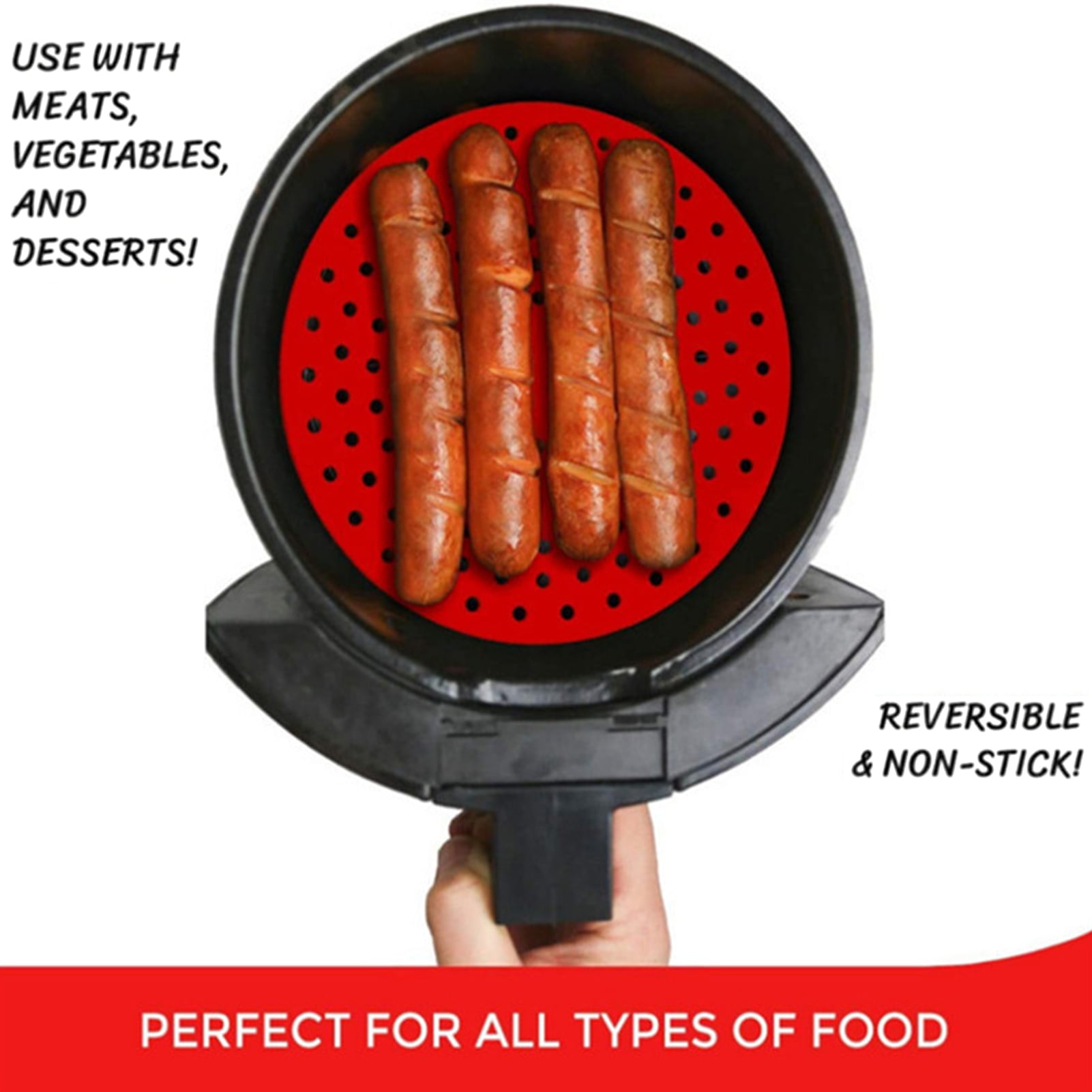 Joernso Fryer Basket Mat Food Grade Universal Portable Silicone ...