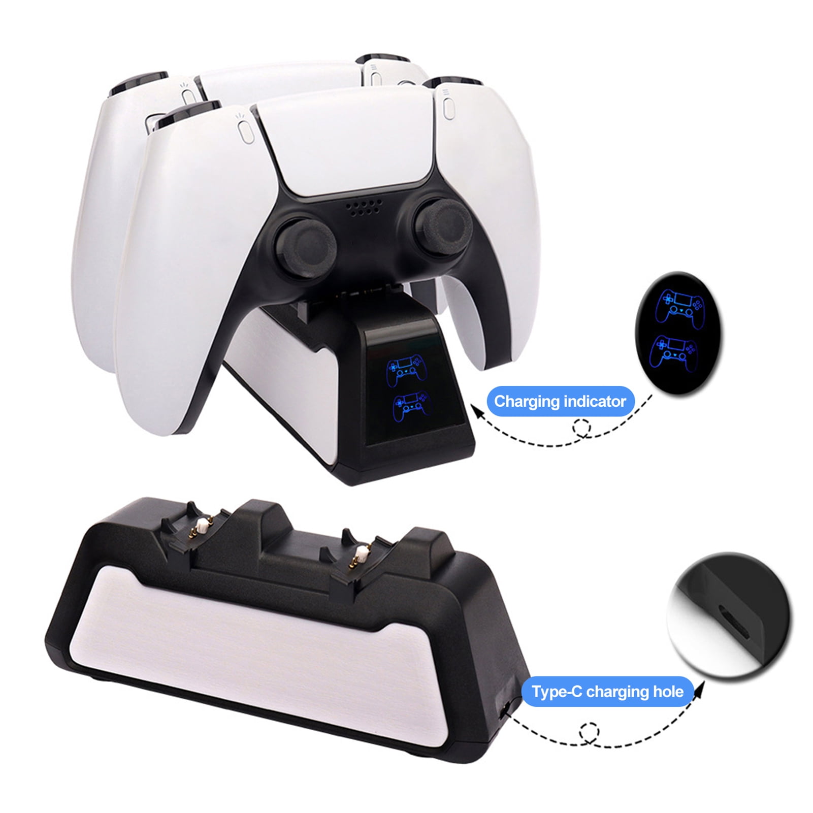 Joernso Game Controller Charging Dock Dual Base Type-C Fast Charging ...