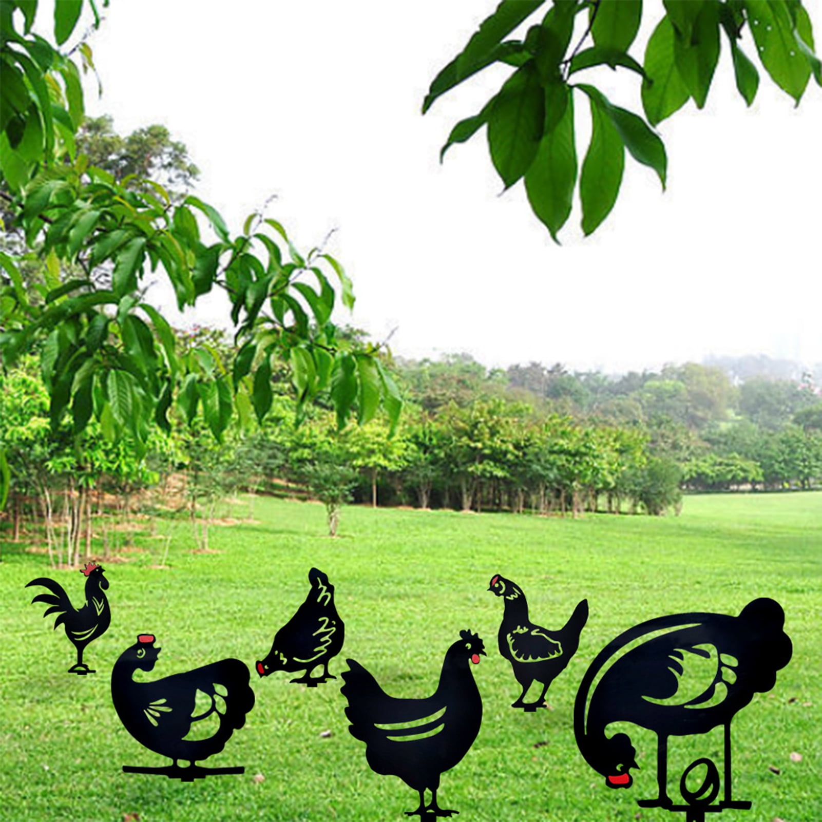 Joernso Garden Stake Black Chicken Shape Strong Construction Acrylic ...