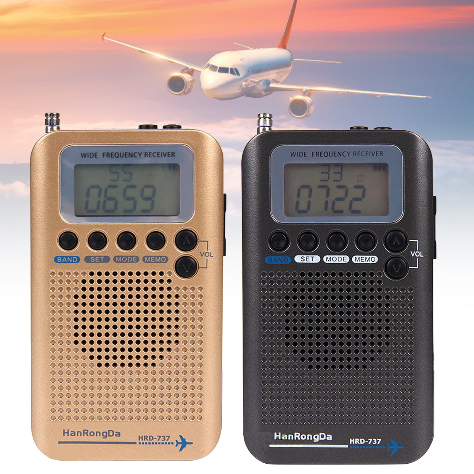 Joernso HRD-737 Digital Radio Mini Portable LCD Display FM/AM/SW/CB/Air ...