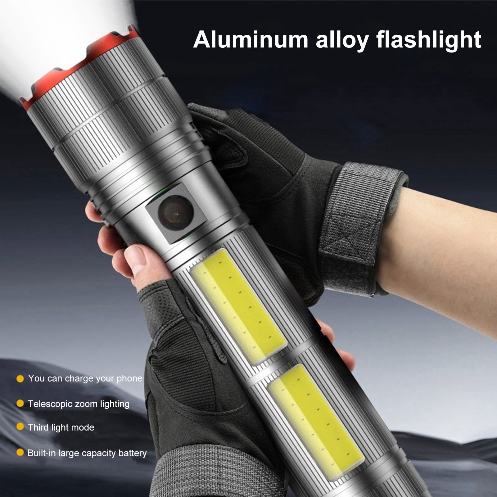 Joernso High Powered Flashlight 4 Modes Adjustable Super Bright ...