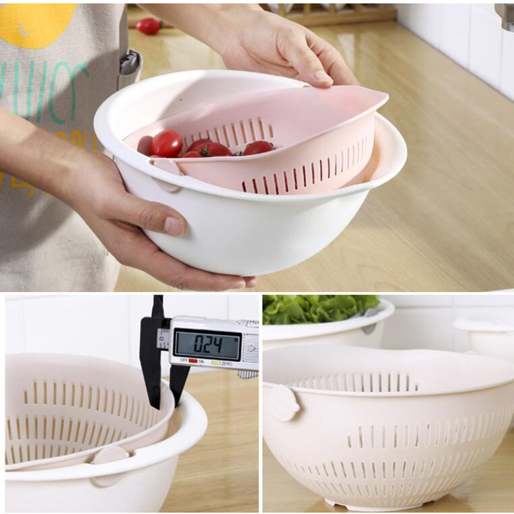 Joernso Home Kitchen Fruit Vegetable Wash Draining Basket Rotating ...