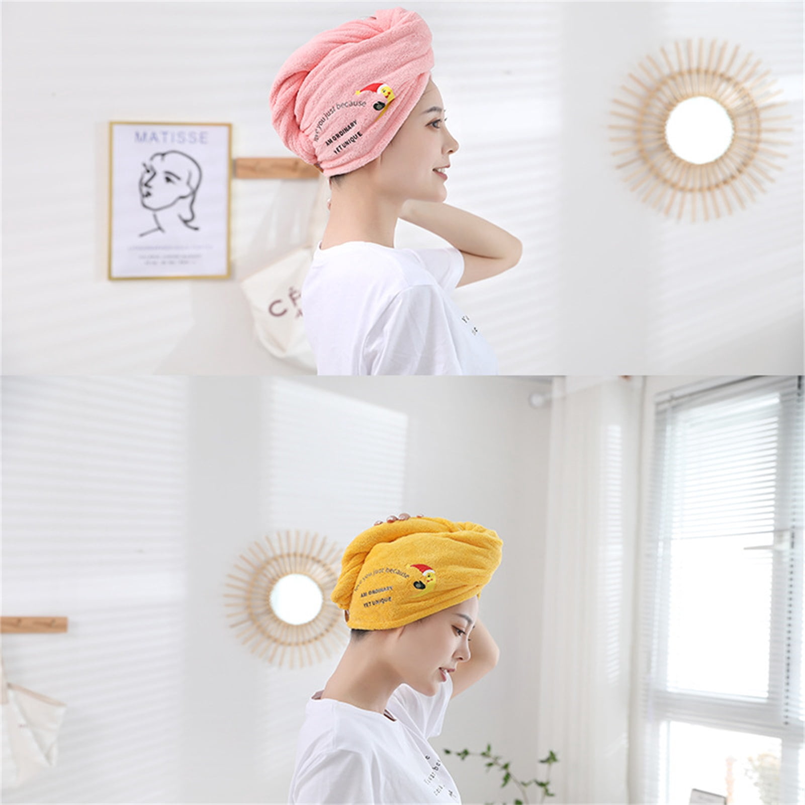 Joernso Household Head Wrap Hat Strong Water Absorption Quick-drying ...