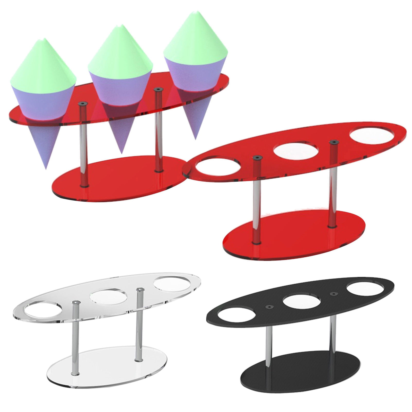 Joernso Ice Cream Cone Holder with 3 Holes Transparent Cream Cone ...